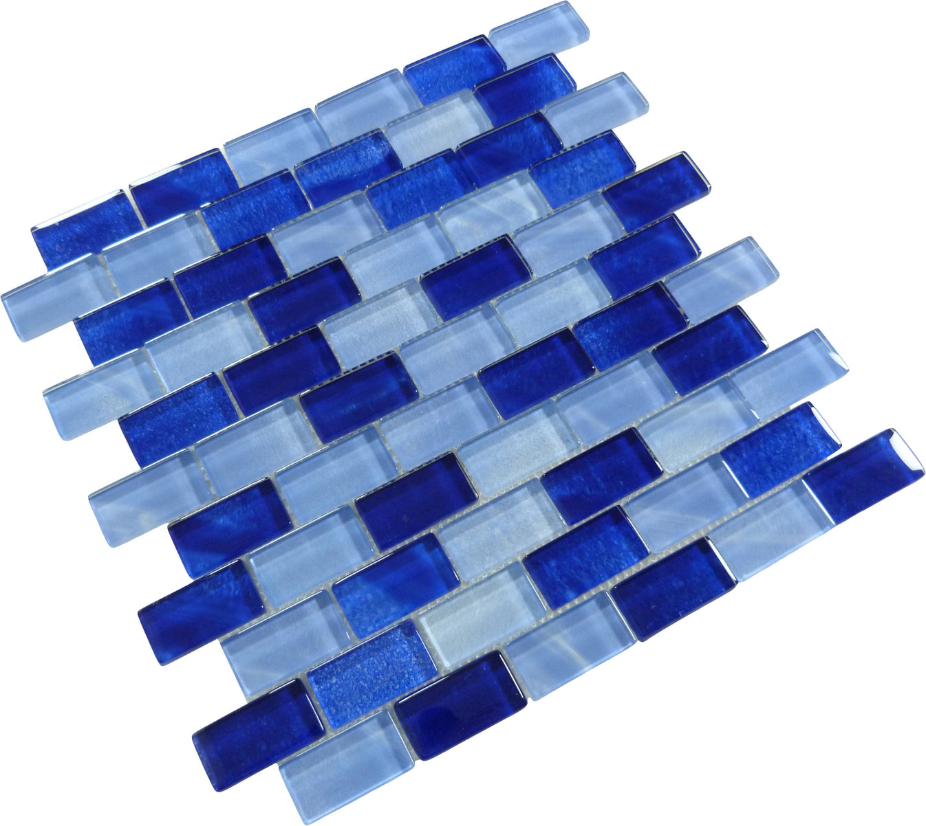 Glazzio Genesis Chetwode Blue 1x2 Glossy Glass Tile GES5105