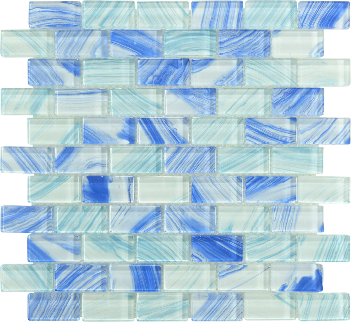 Glazzio Genesis Curious Navy Blue 1x2 Glossy Glass Tile GES5102