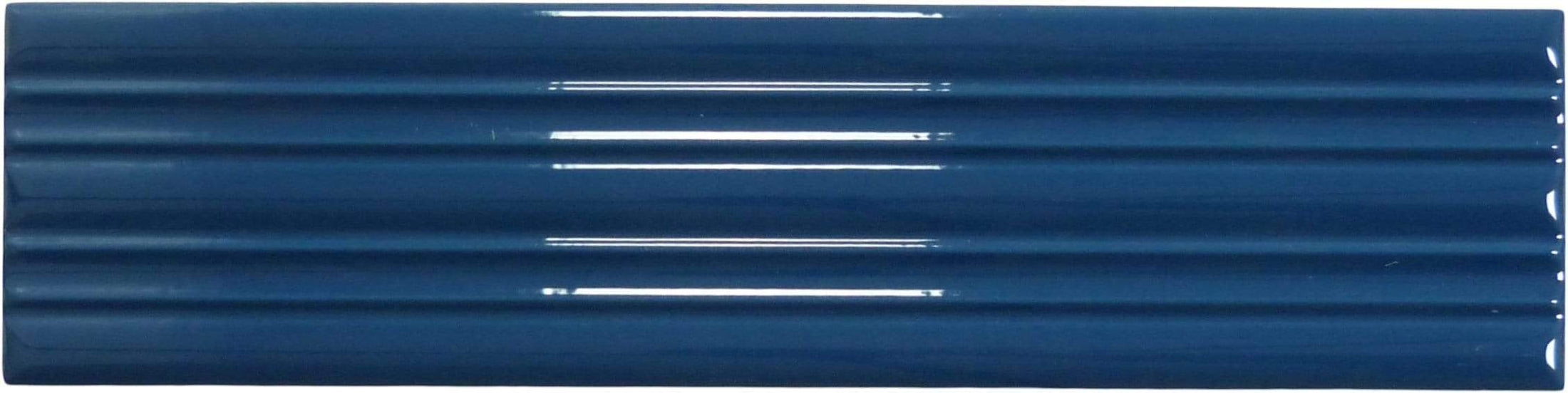 Glazzio In Collection Lines Blue Decorative Mix 3" x 12" Glossy Ceramic ...