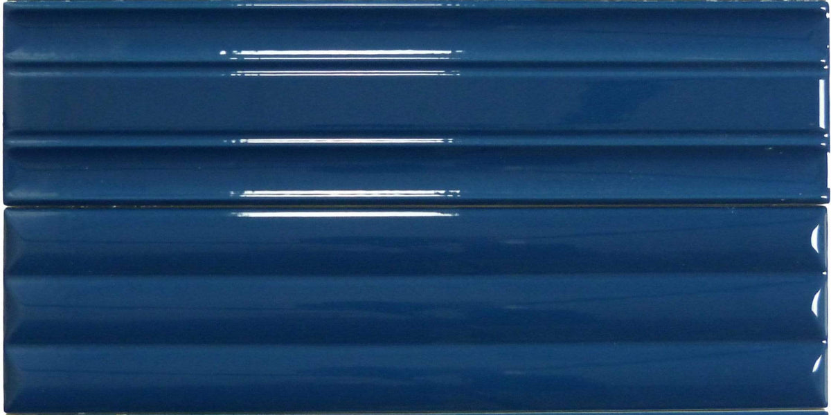 Glazzio In Collection Lines Blue Decorative Mix 3" x 12" Glossy Ceramic ...