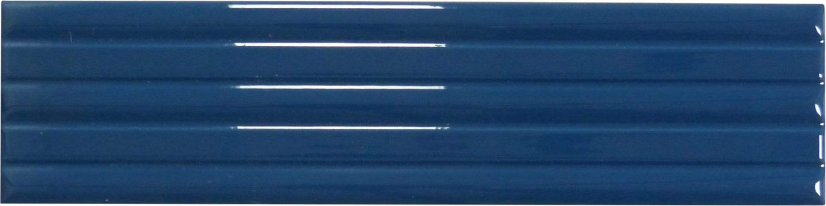 Glazzio In Collection Lines Blue Decorative Mix 3" x 12" Glossy Ceramic ...