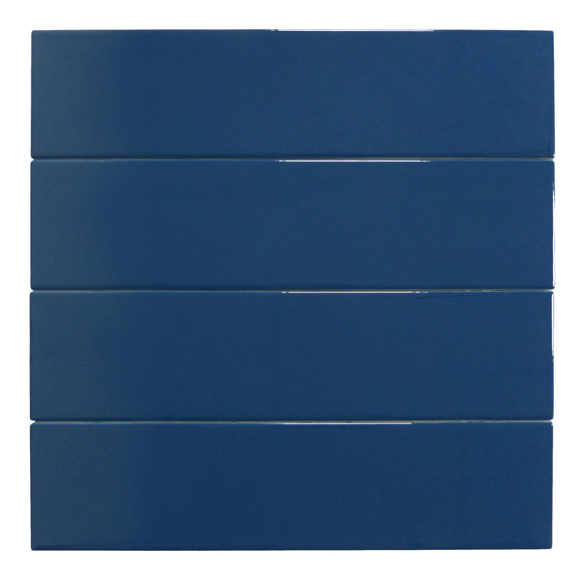 Glazzio In Collection Plain Blue 3" x 12" Glossy Ceramic Subway Tile IN ...