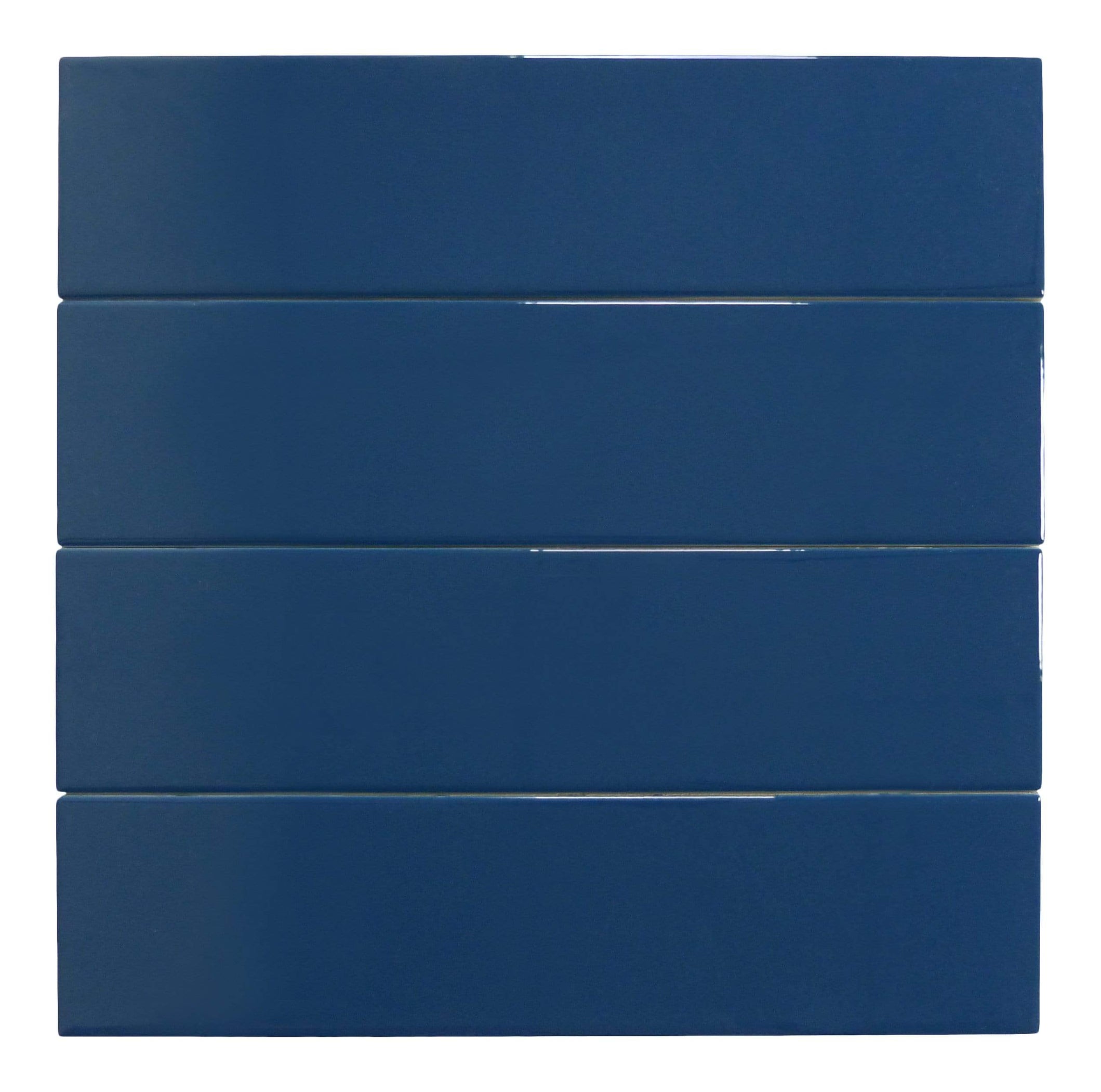 Glazzio In Collection Plain Blue 3" x 12" Glossy Ceramic Subway Tile IN ...