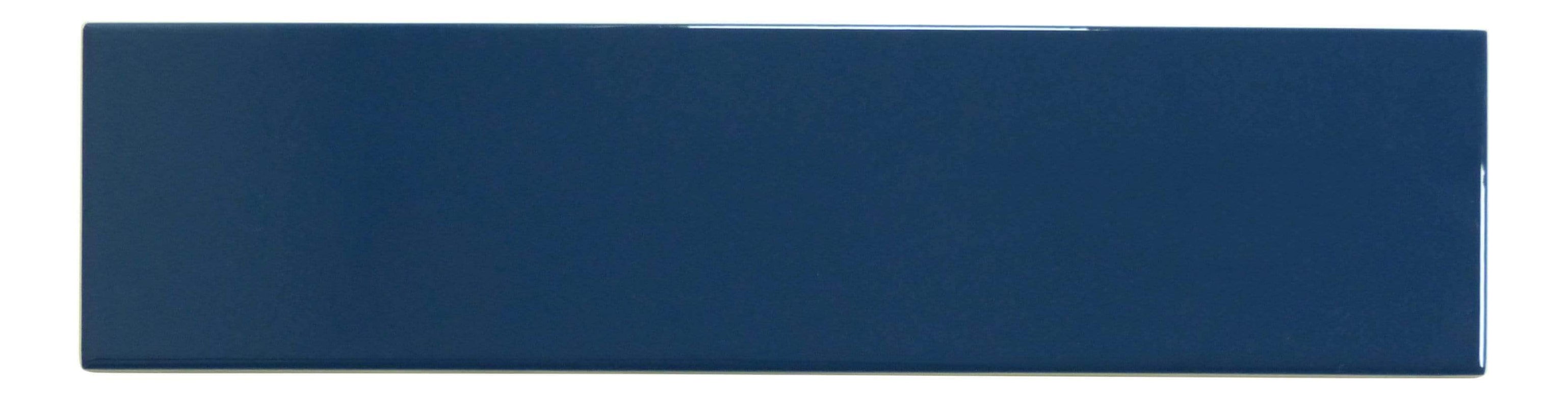 Glazzio In Collection Plain Blue 3" x 12" Glossy Ceramic Subway Tile IN ...