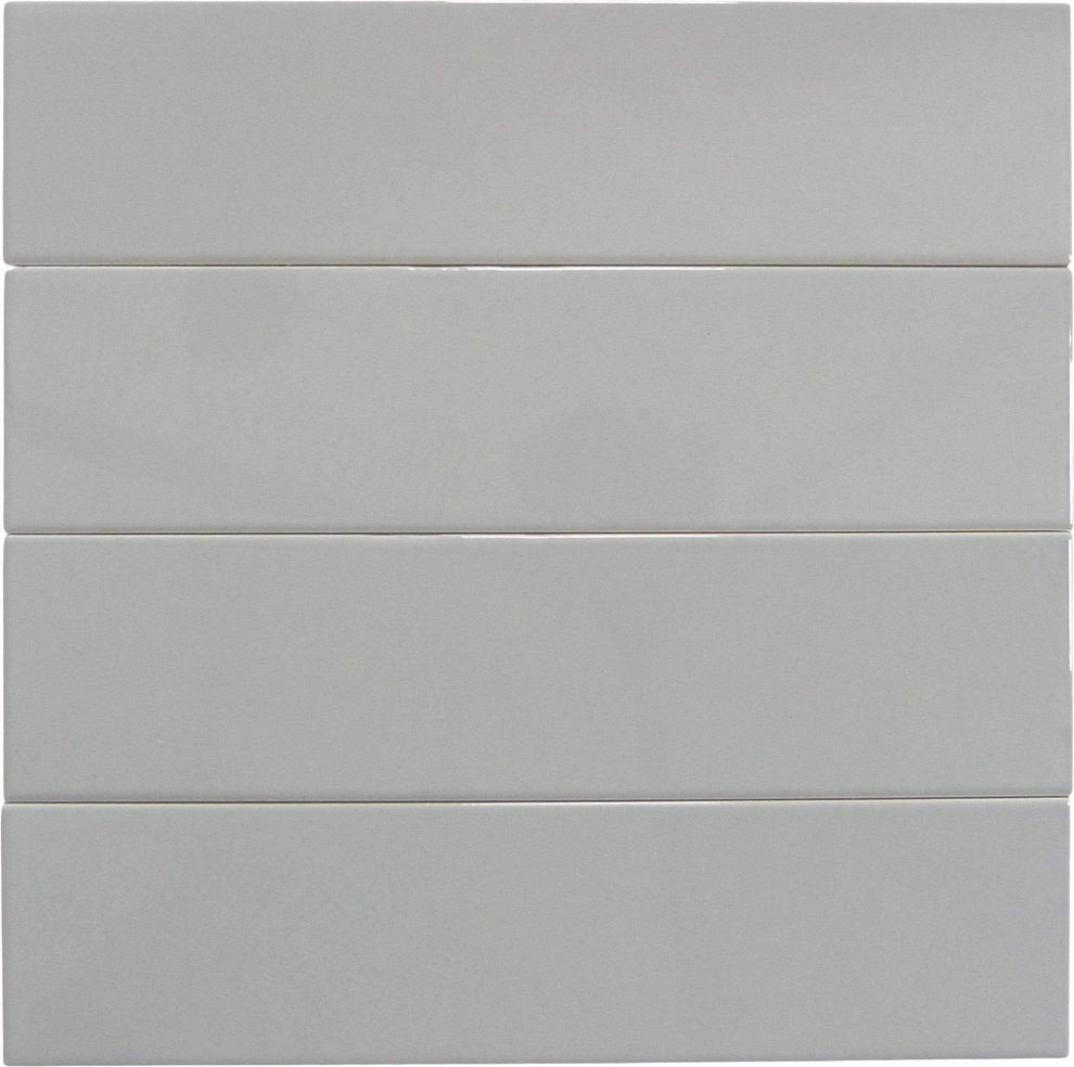 Glazzio In Collection Plain Grey 3" x 12" Glossy Ceramic Subway Tile IN ...