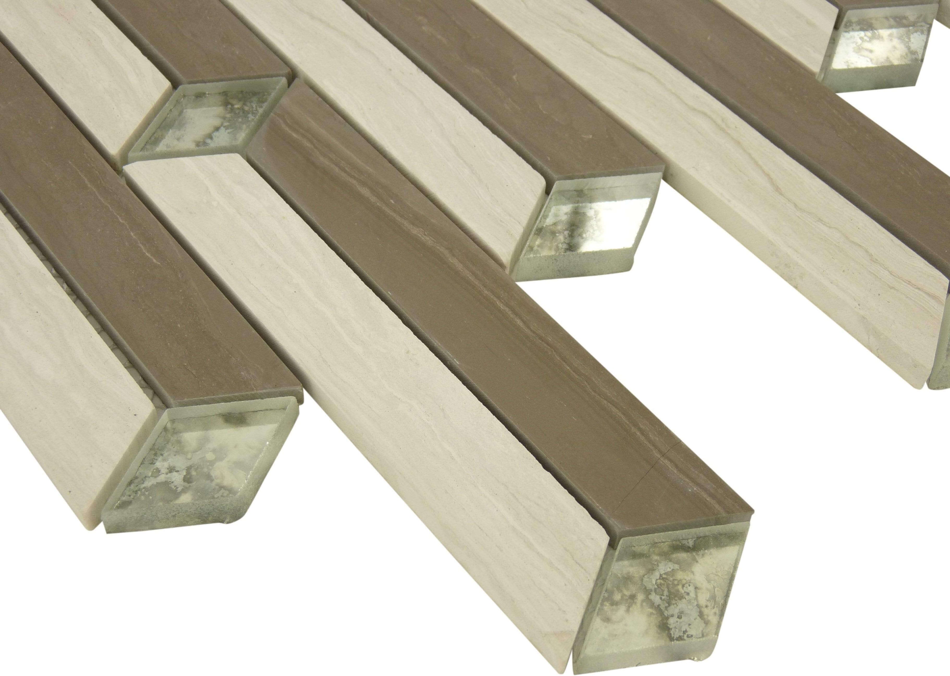 Kite Field Brown Glass & Stone Tile SSK311