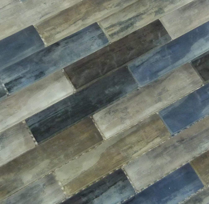Metropolis Kent Sky Blue 1" x 4" Uniform Brick Matte Glass Tile MET763