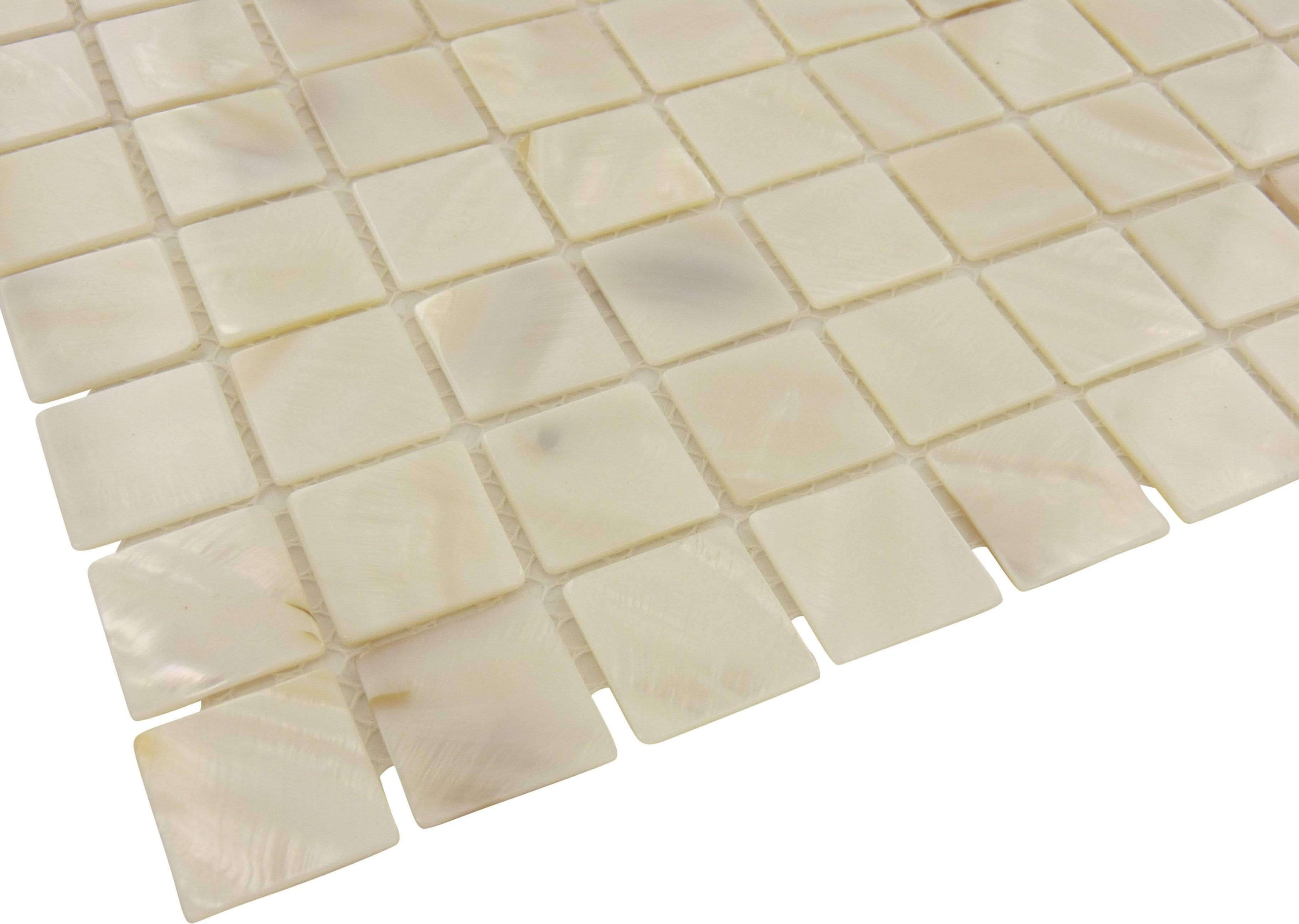 Mother of Pearl Shell Tile | 1x1 White Mother of Pearl Backsplash