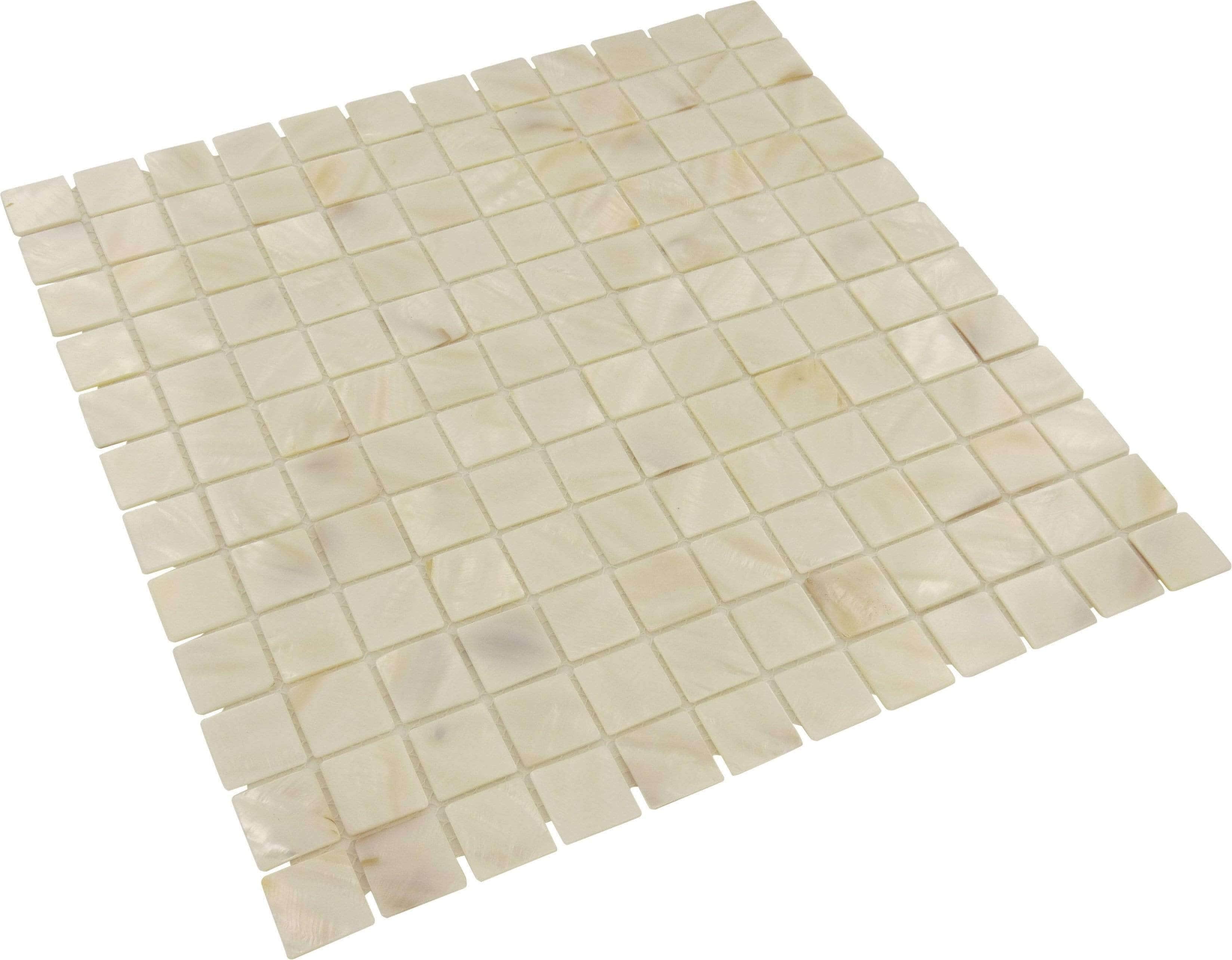 Mother of Pearl Shell Tile | 1x1 White Mother of Pearl Backsplash