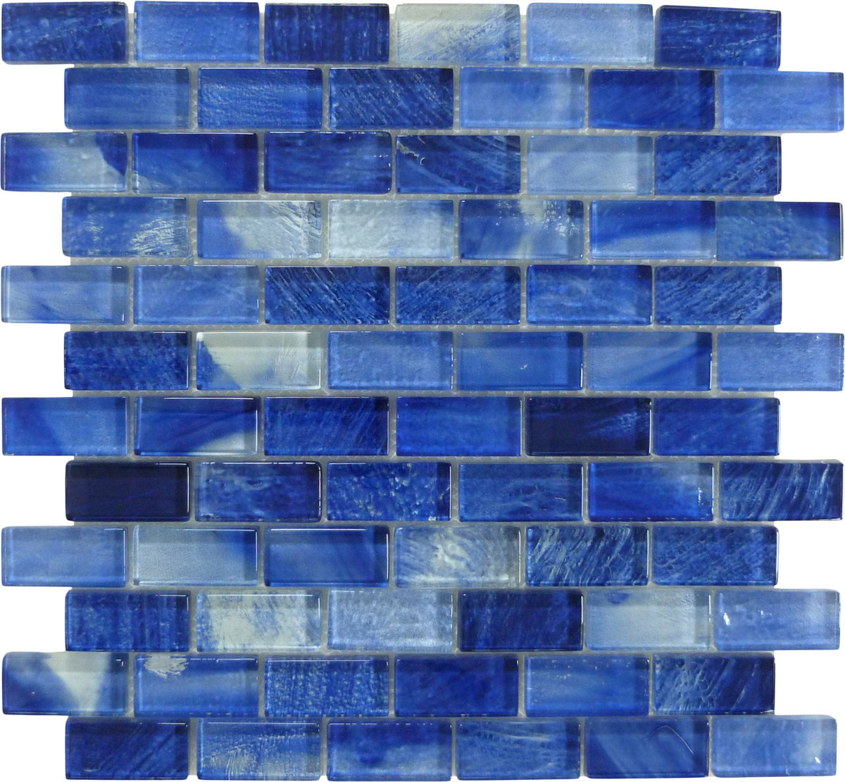 Natural Beauty Peru Diving Blue 1x2 Glossy Glass Tile NAT3604