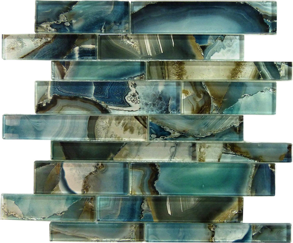 Aqua Glass Subway Tile Backsplash For Bathroom And Kitchen Floor
