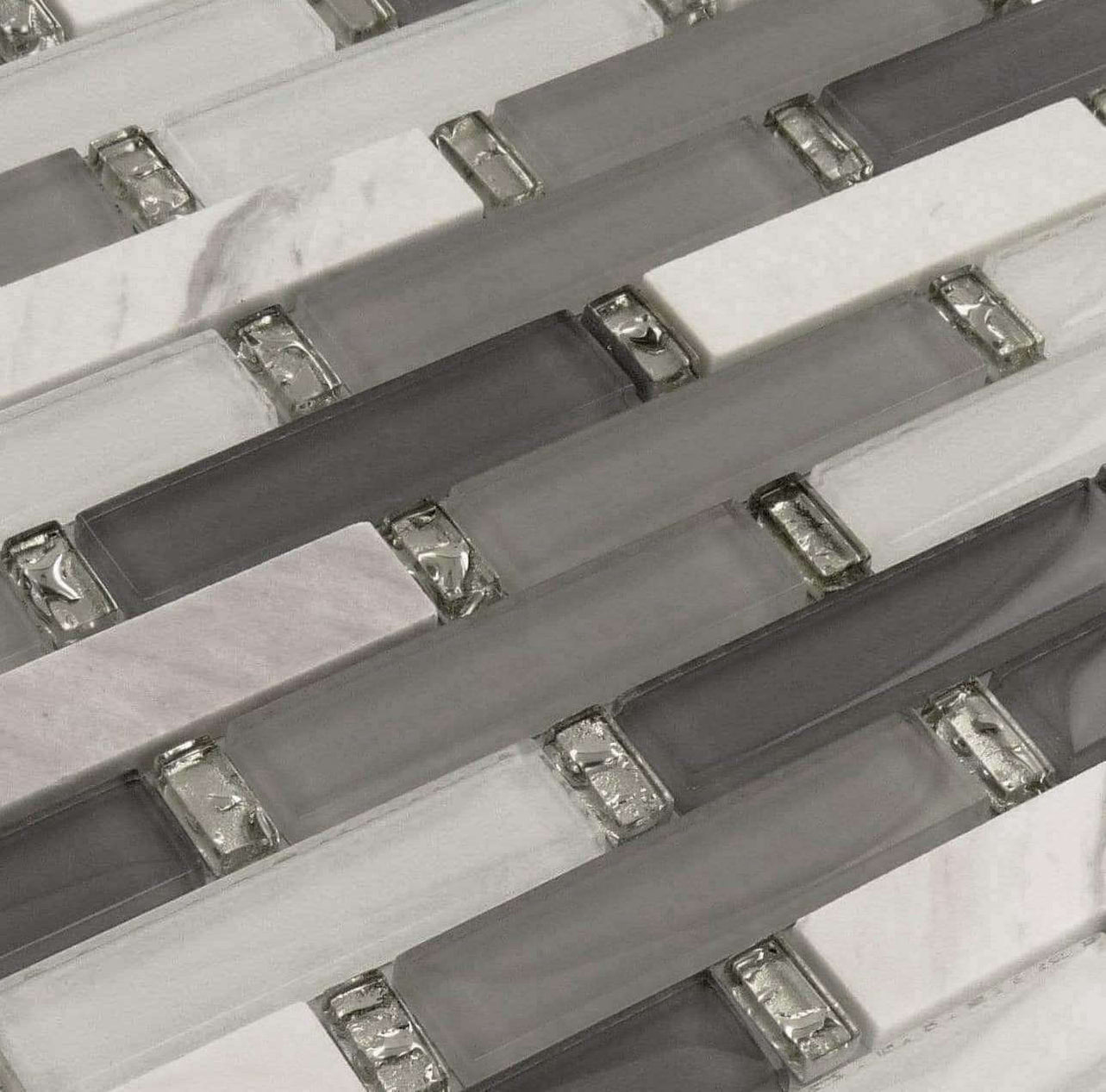 Purchase Waterscape Grey Glass And Stone Glossy Tile | Oasis Tile
