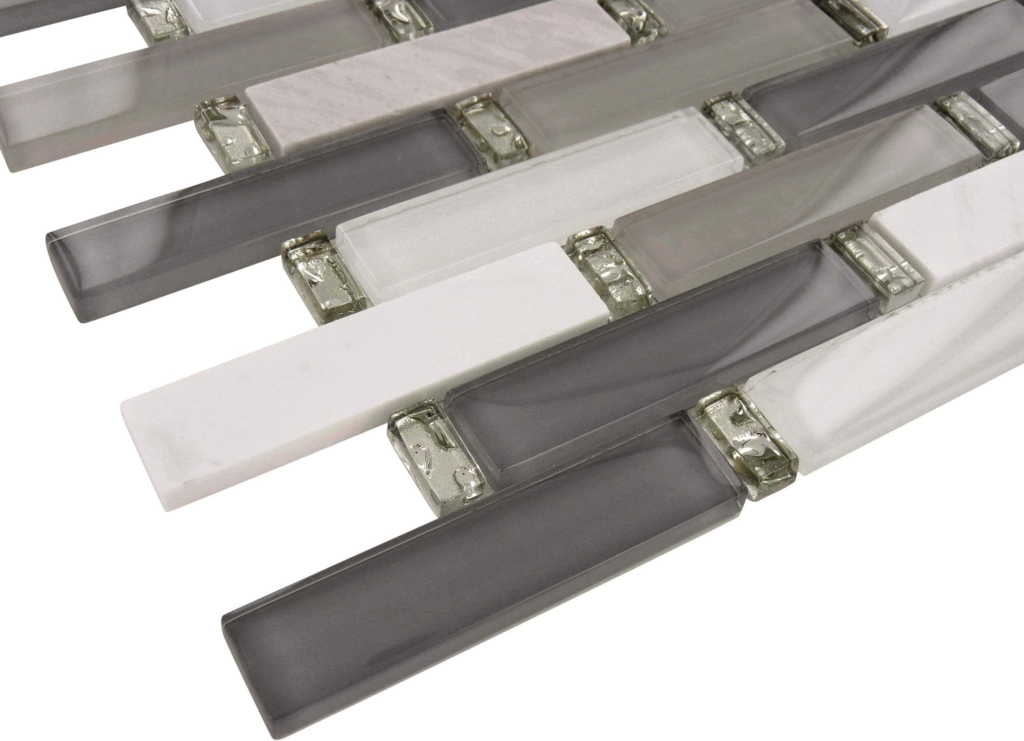 Purchase Waterscape Grey Glass And Stone Glossy Tile | Oasis Tile