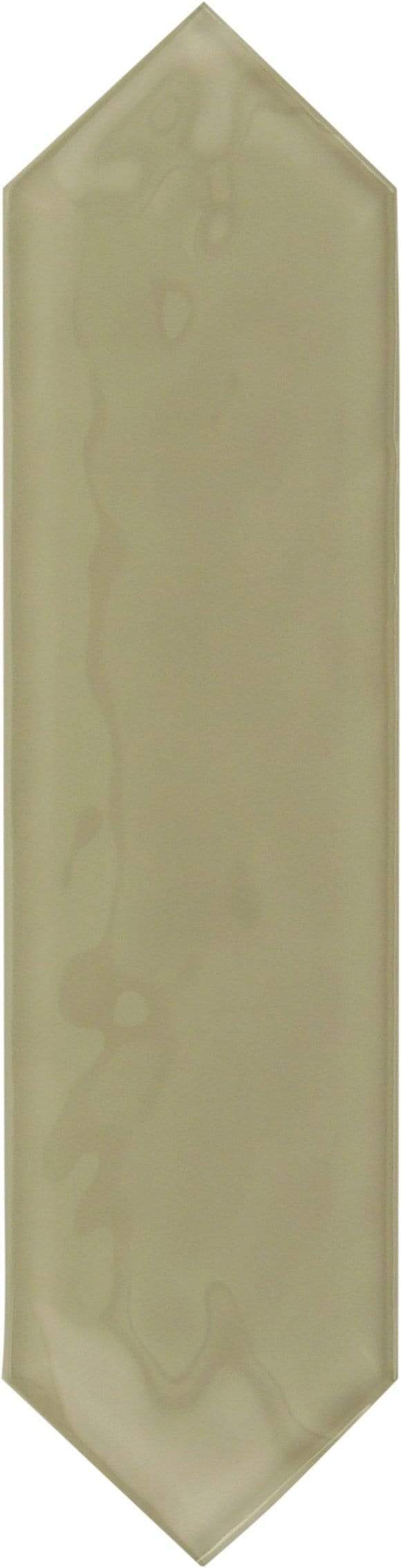 Aristocrat Harbor Quail Beige 3" x 10" Elongated Hexagon Rippled Glossy ...