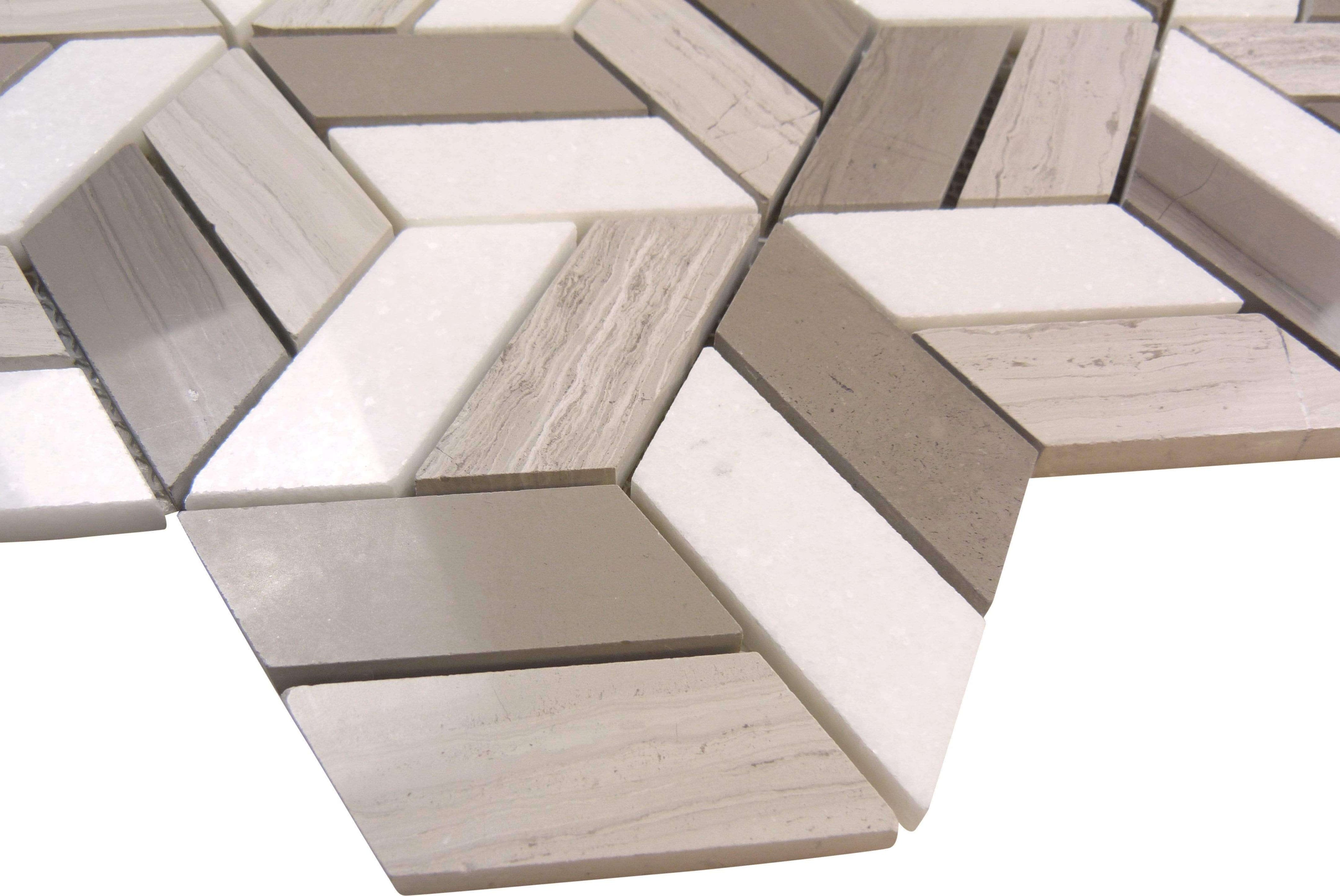 Quaint Corner Cube Polished Stone Tile JM741