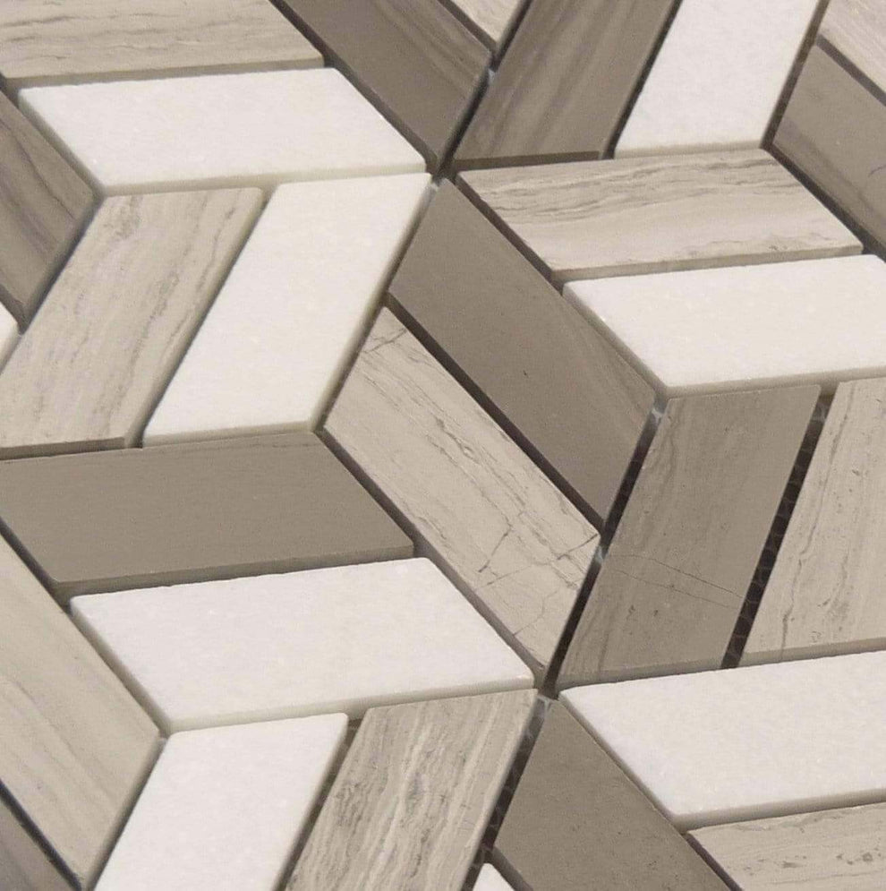 Quaint Corner Cube Polished Stone Tile JM741