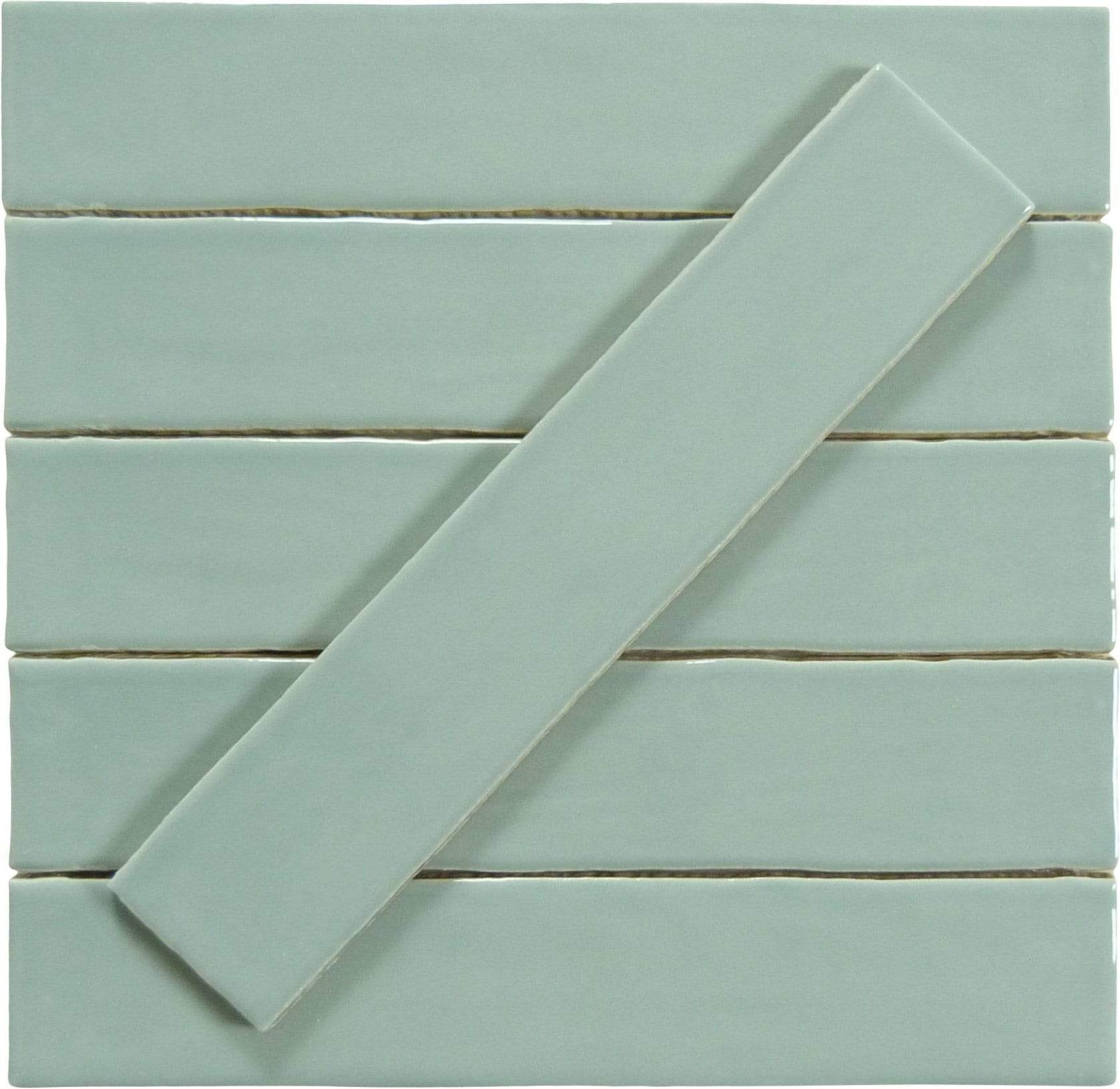 Quelline Azurous Flow Blue 2" x 10" Glossy Ceramic Tile QEL1317