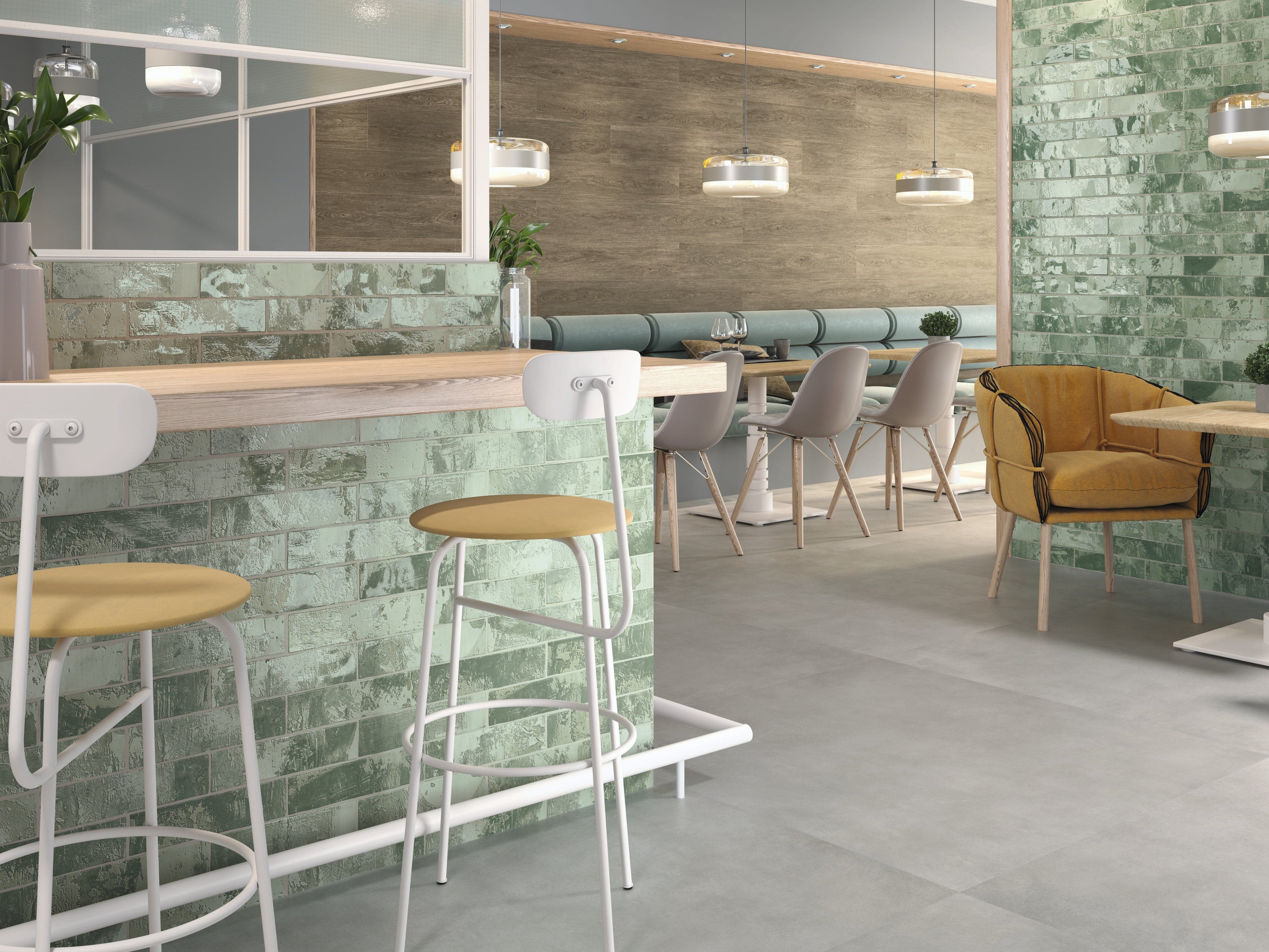 Rain Drops Fern Drizzle Green 3x12 Glossy Ceramic Tile RD266