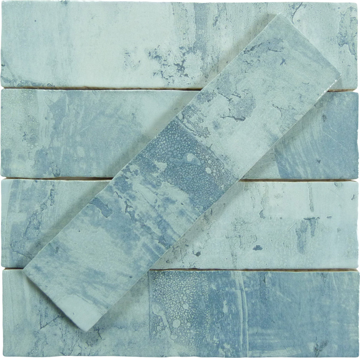 Rain Drops Teal Sky Blue 3x12 Glossy Ceramic Tile RD263