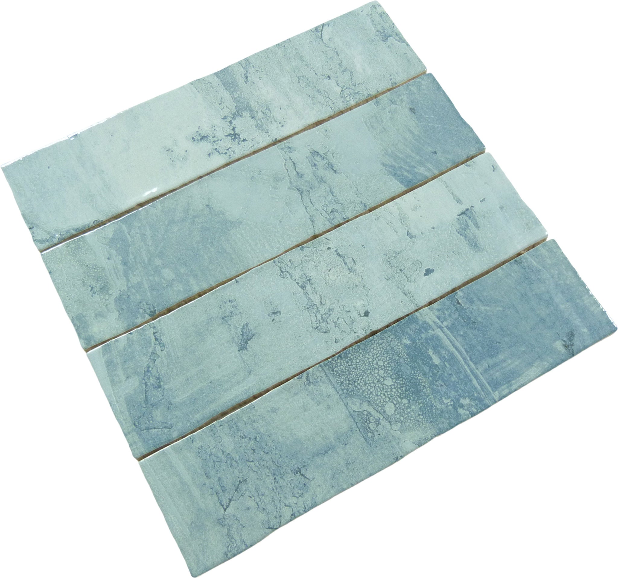 Rain Drops Teal Sky Blue 3x12 Glossy Ceramic Tile RD263