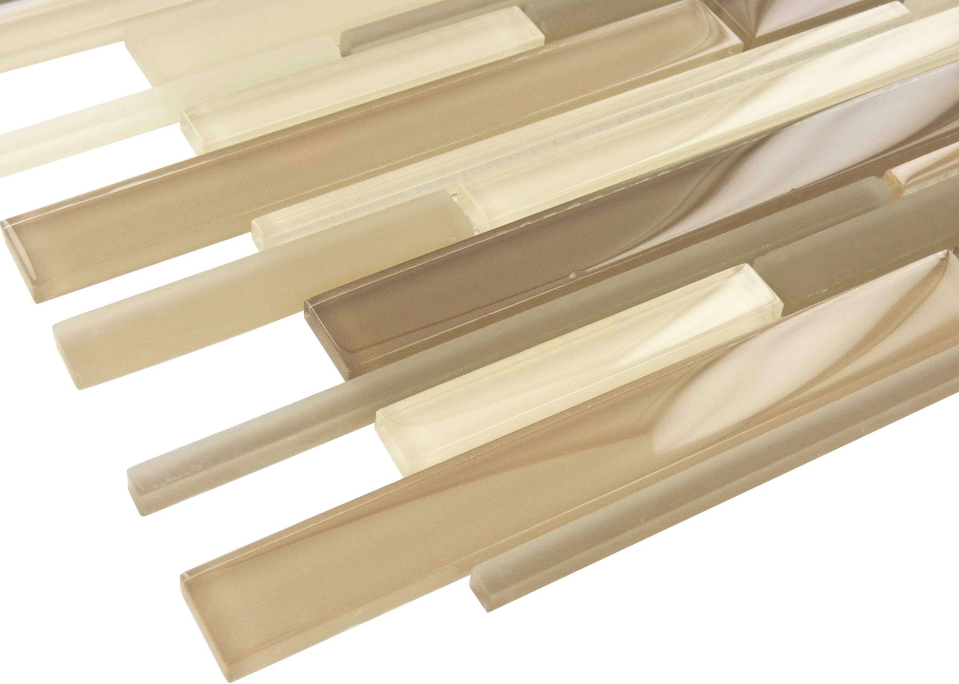 Random Bricks Brown Glass Tile Glossy Frosted CNB-31