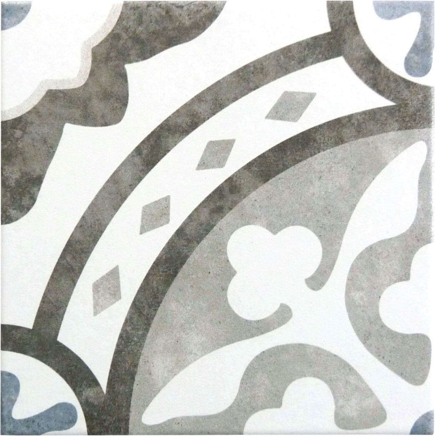 Retro Neuve Euro Fountain 8" x 8" Matte Porcelain Tile 9216