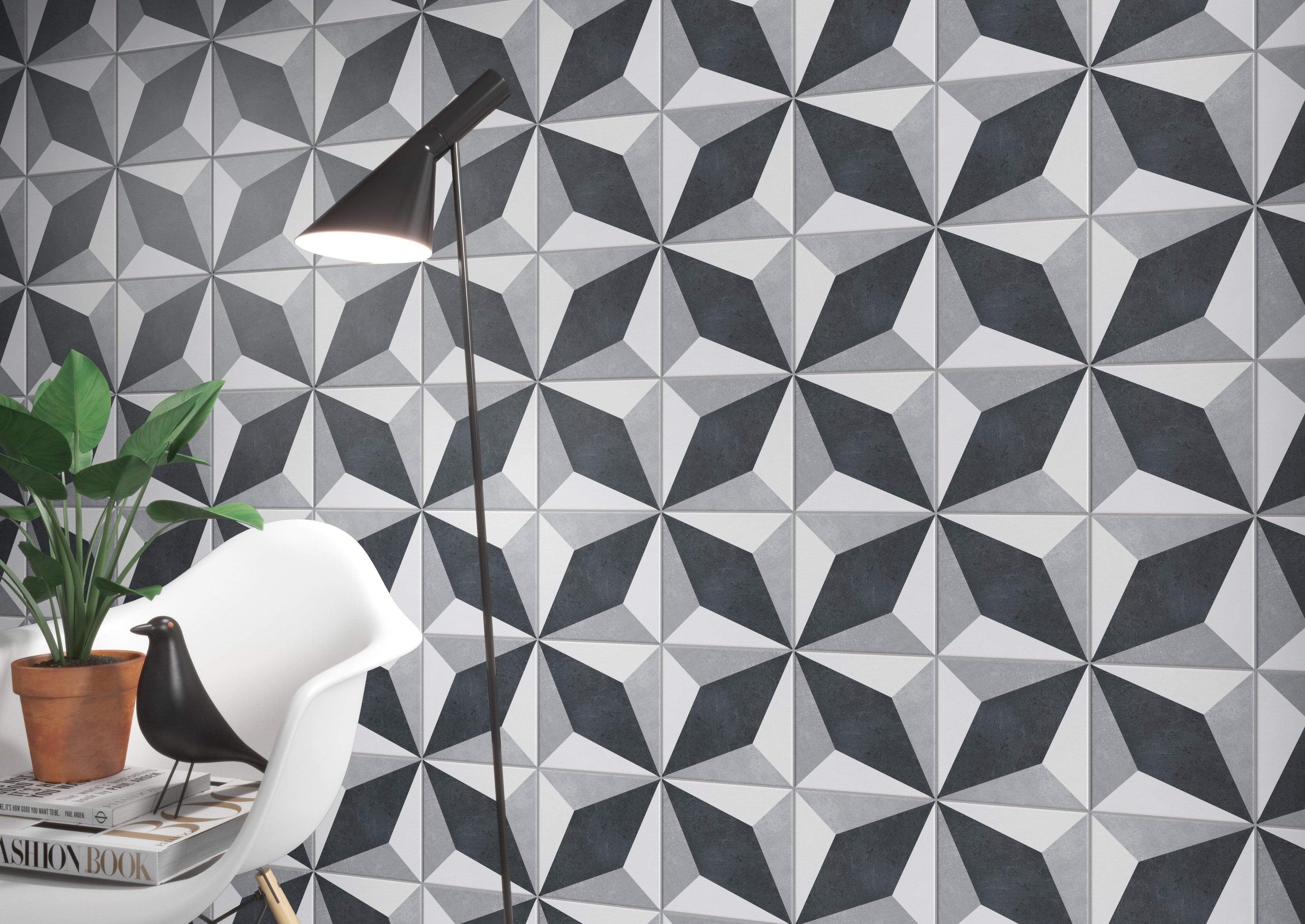 Retro Neuve Zero Gravity 8" x 8" Matte Porcelain Tile 9218