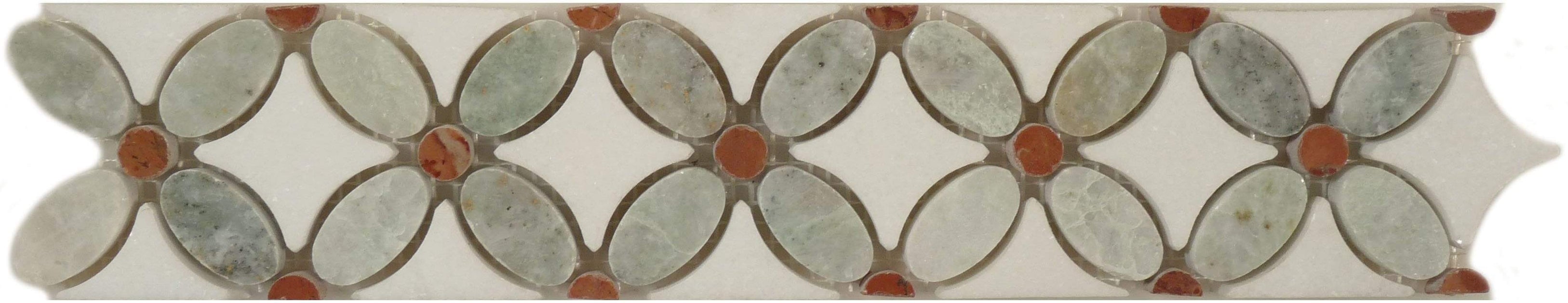 Flower Green Stone Flower Tile Polished FS-720L