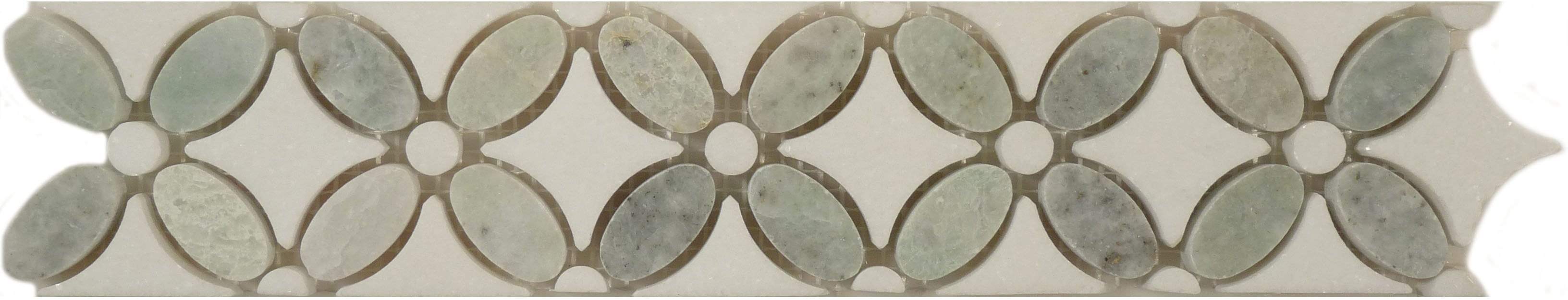 Flower Green Stone Flower Tile Polished FS-740L