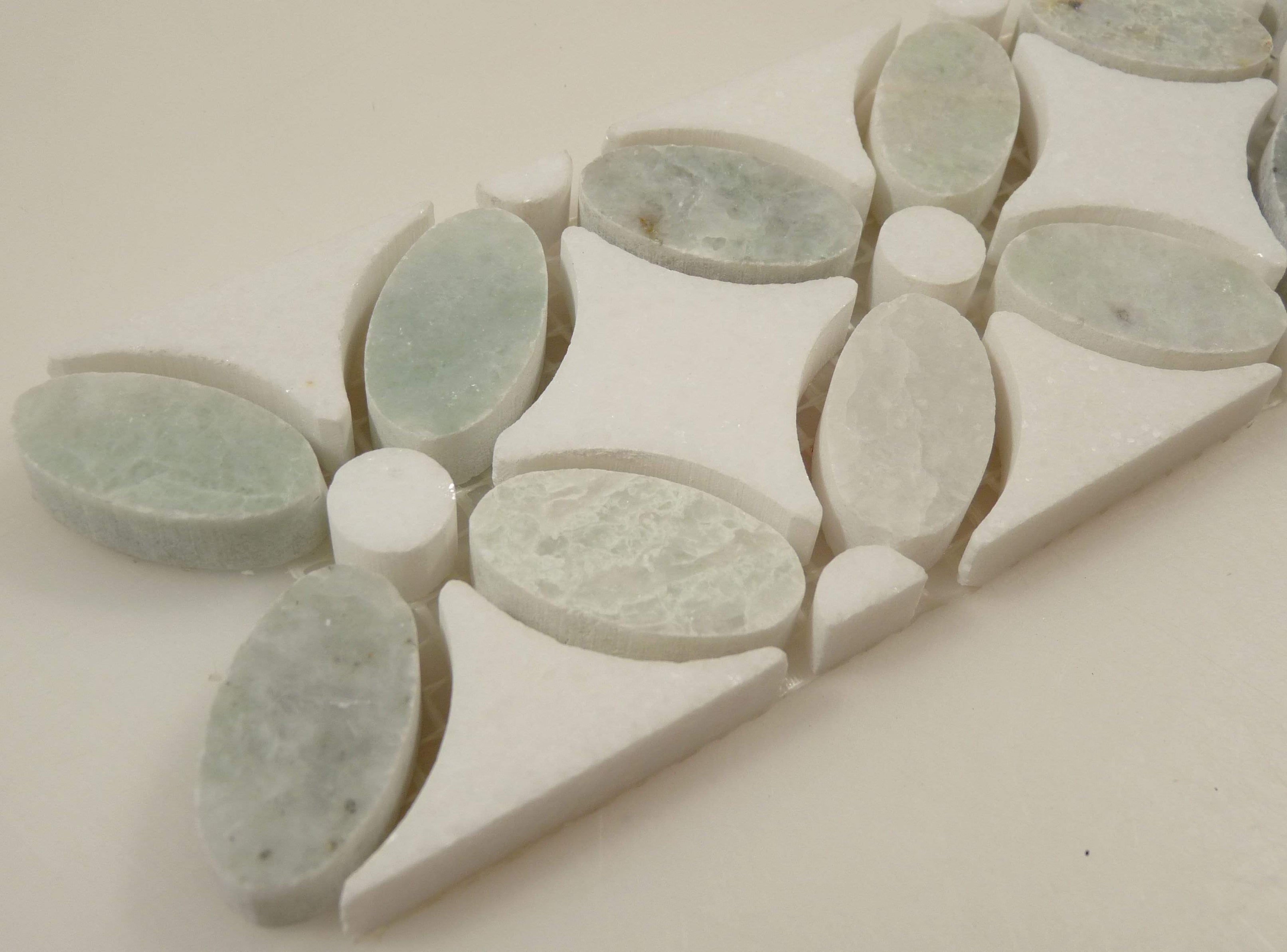 Flower Green Stone Flower Tile Polished FS-740L