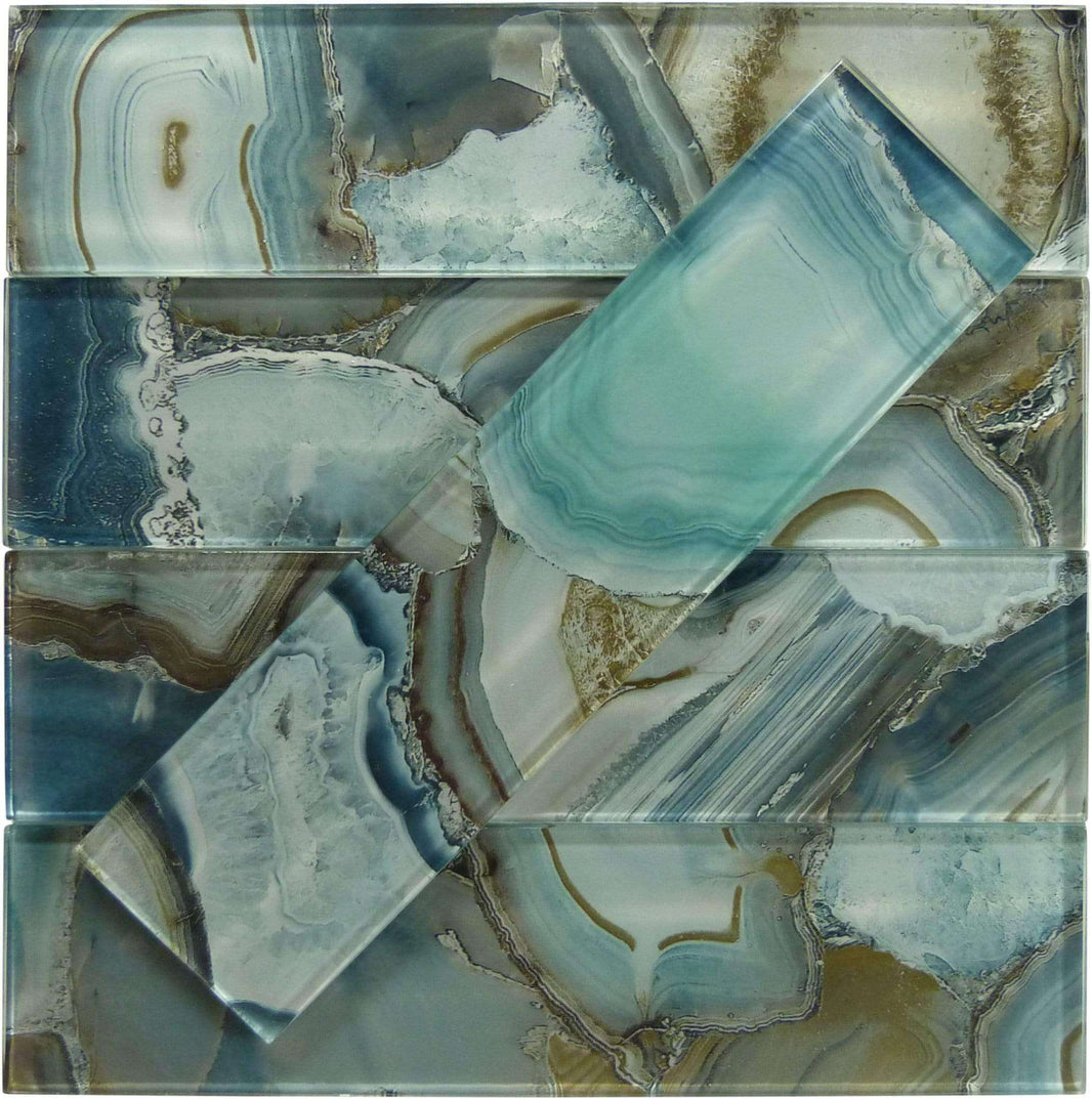 Aqua Glass Subway Tile Backsplash For Bathroom And Kitchen Floor