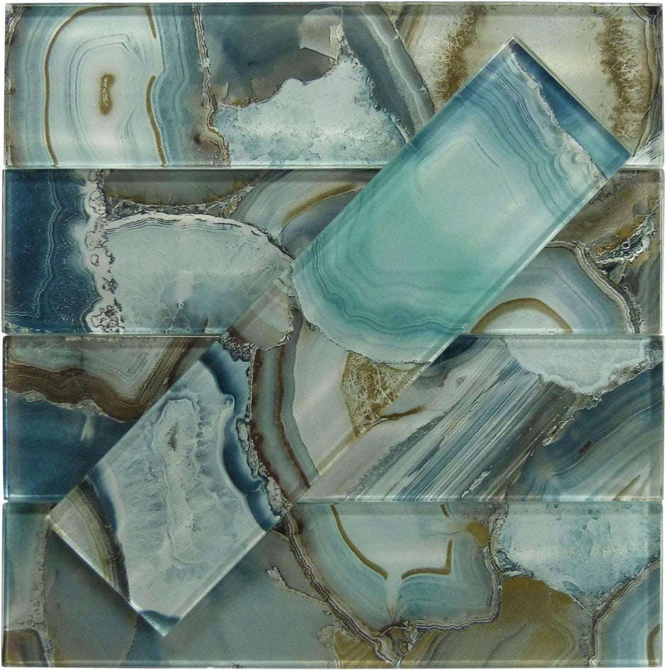 Aqua Glass Subway Tile Backsplash For Bathroom And Kitchen Floor
