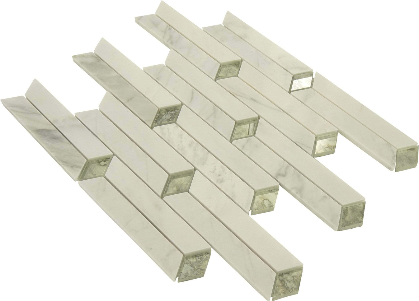 Twinkle Bright White Glass & Stone Tile SSK313