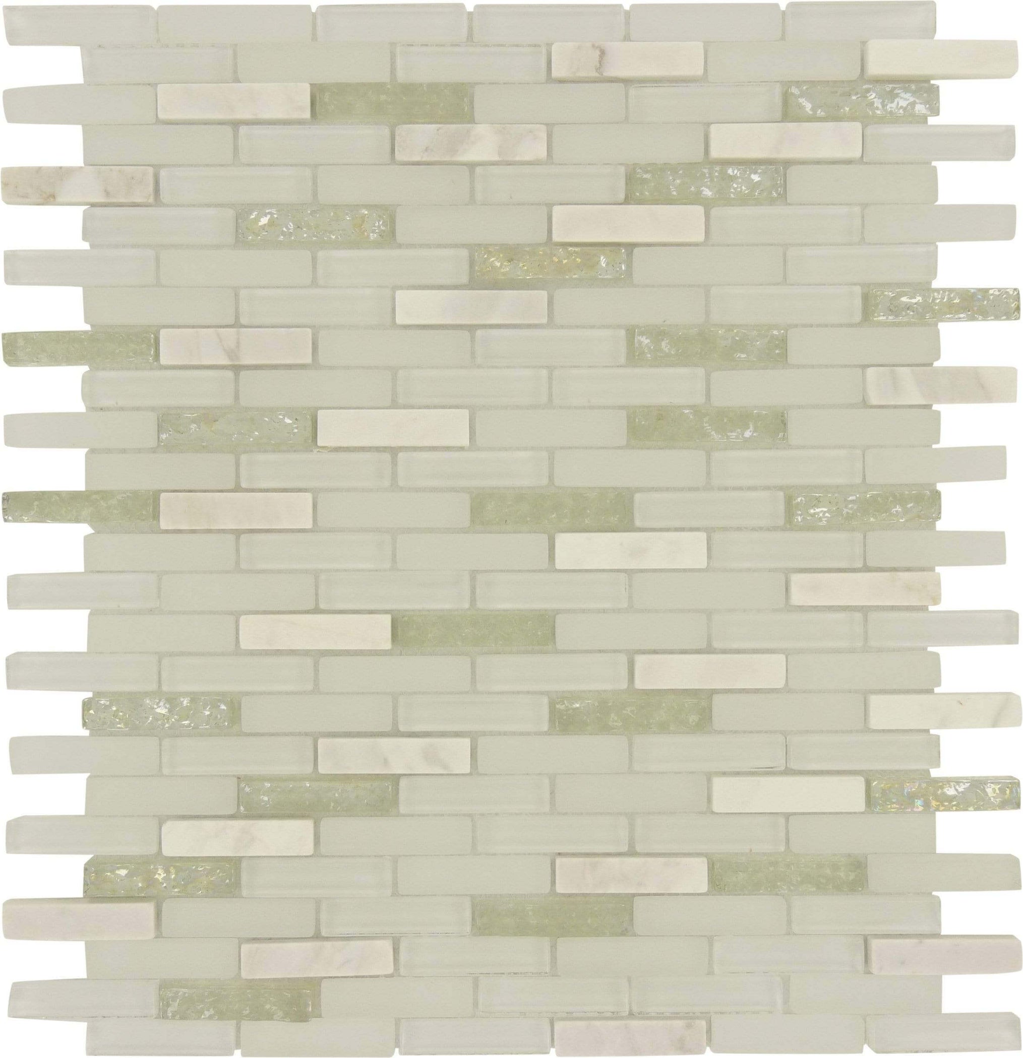 Uniform Brick White Glass and Stone Uniform Brick Tile Glossy Frosted ...
