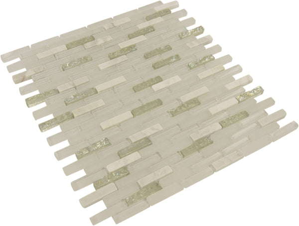 Uniform Brick White Glass and Stone Uniform Brick Tile Glossy Frosted ...