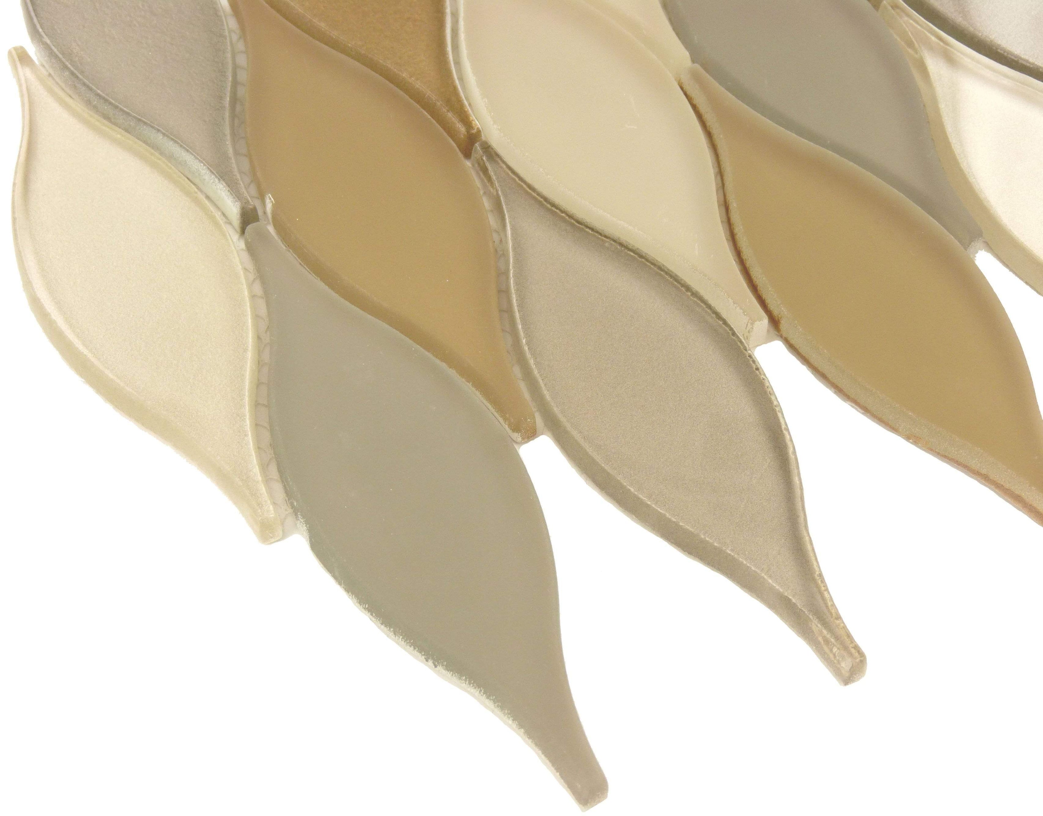 Unique Shapes Cream Beige Glass Unique Shapes Tile Glossy Frosted CHS-216