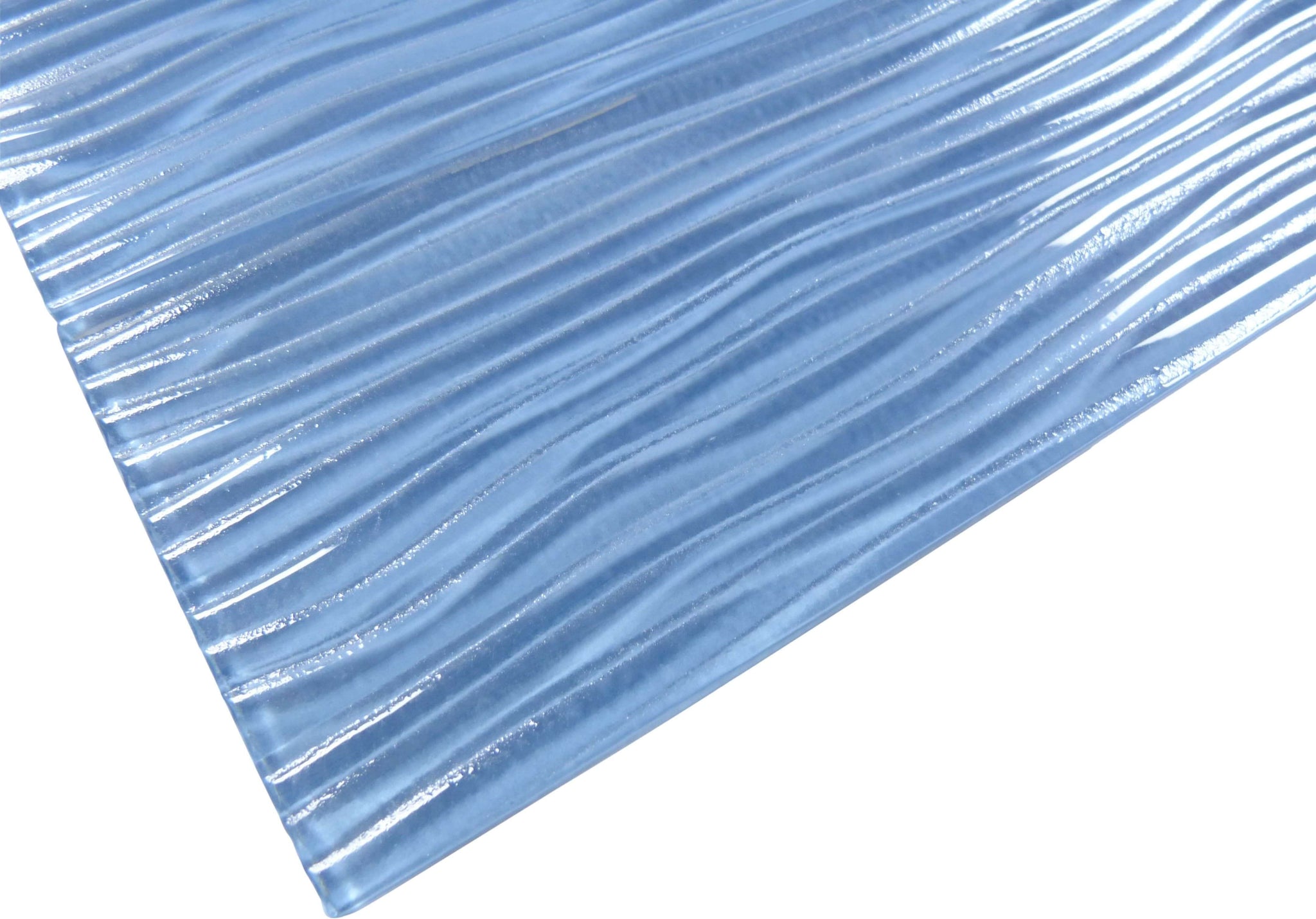 Wavy Subway Tile | Blue Wave Glass Subway Tile