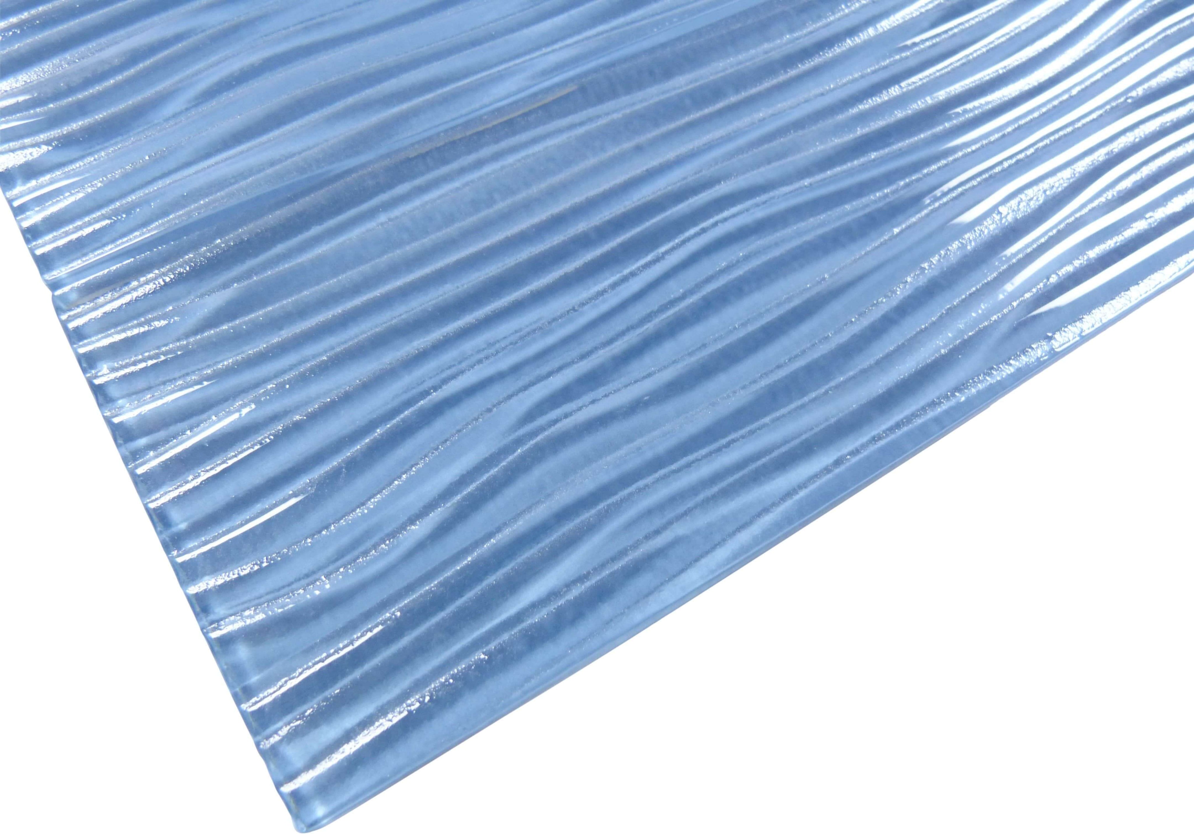Wavy Subway Tile | Blue Wave Glass Subway Tile