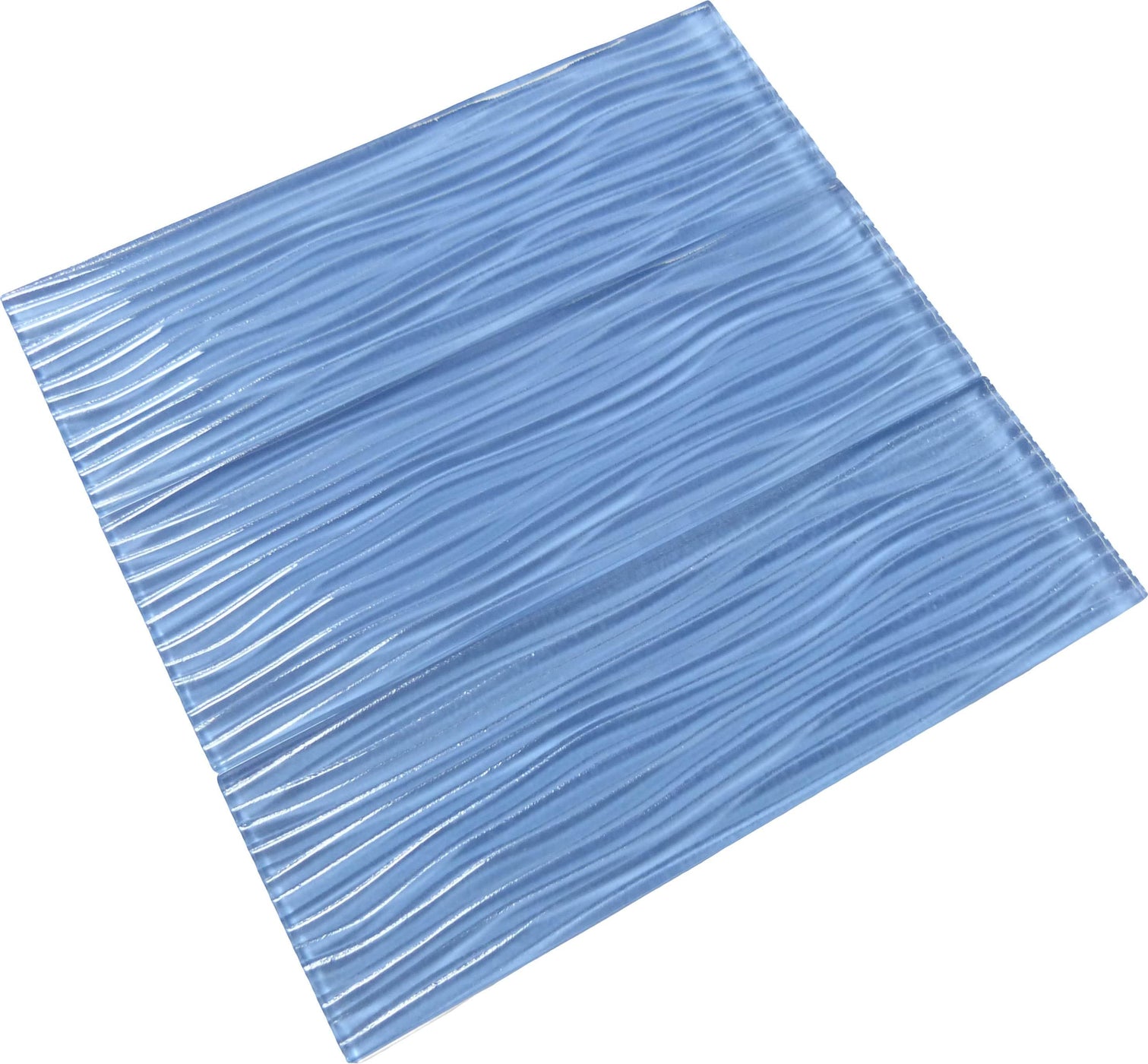 Wavy Subway Tile | Blue Wave Glass Subway Tile