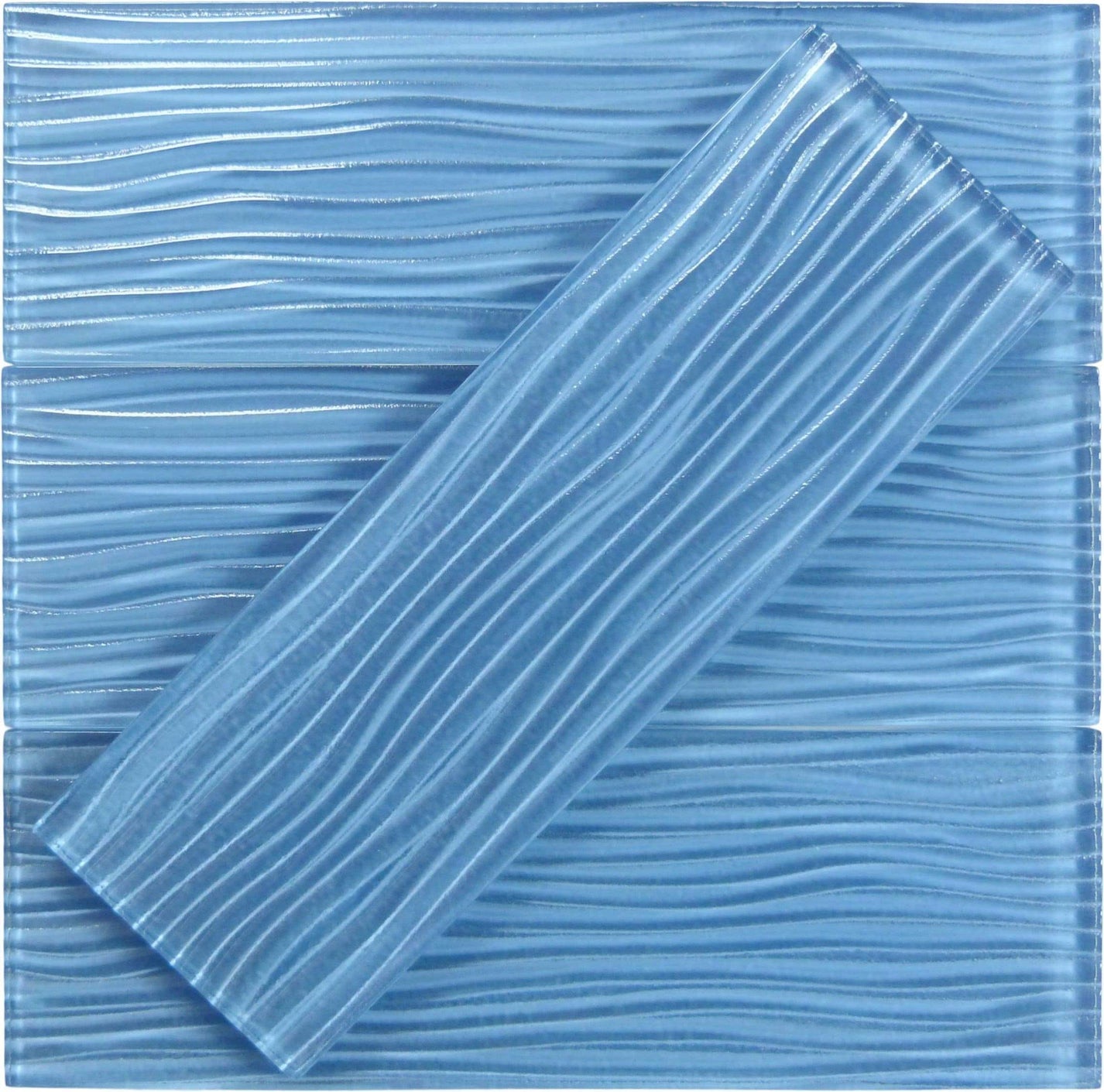 Wavy Subway Tile | Blue Wave Glass Subway Tile