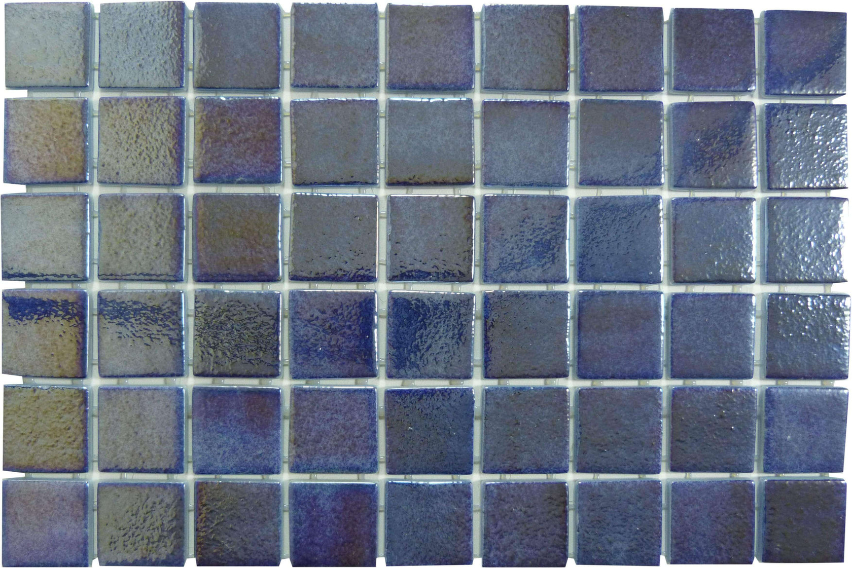 Blue Jewel 2" x 2" Glossy & Iridescent Glass Pool Tile NPT012A