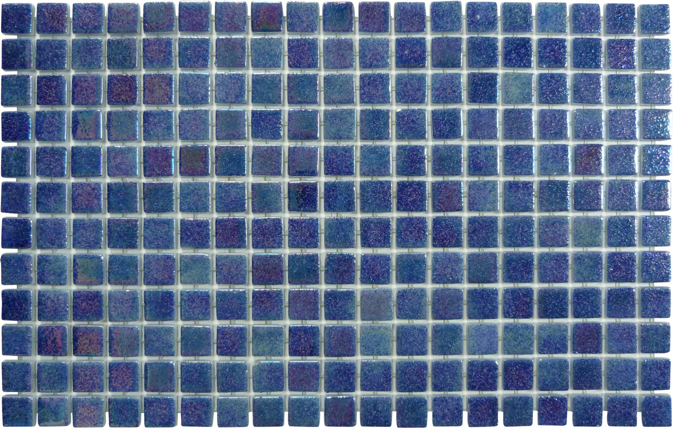 Blue Jewel Anti Slip Glossy & Iridescent Glass Pool Tile - Oasis Tile