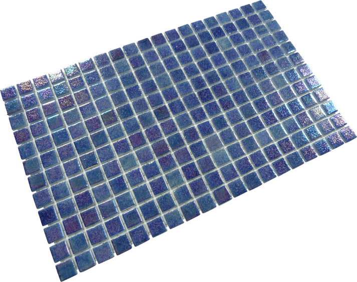 Blue Jewel Anti Slip Glossy & Iridescent Glass Pool Tile - Oasis Tile