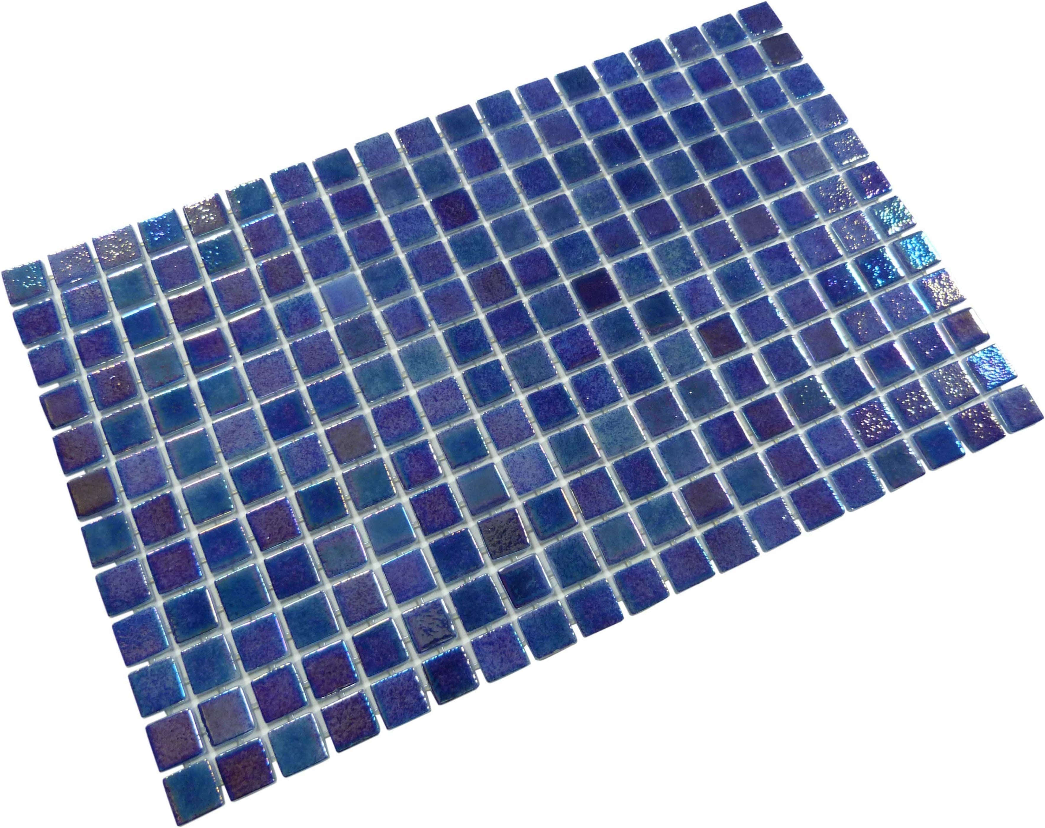 Blue Jewel Glossy & Iridescent Glass Pool Tile NPT012