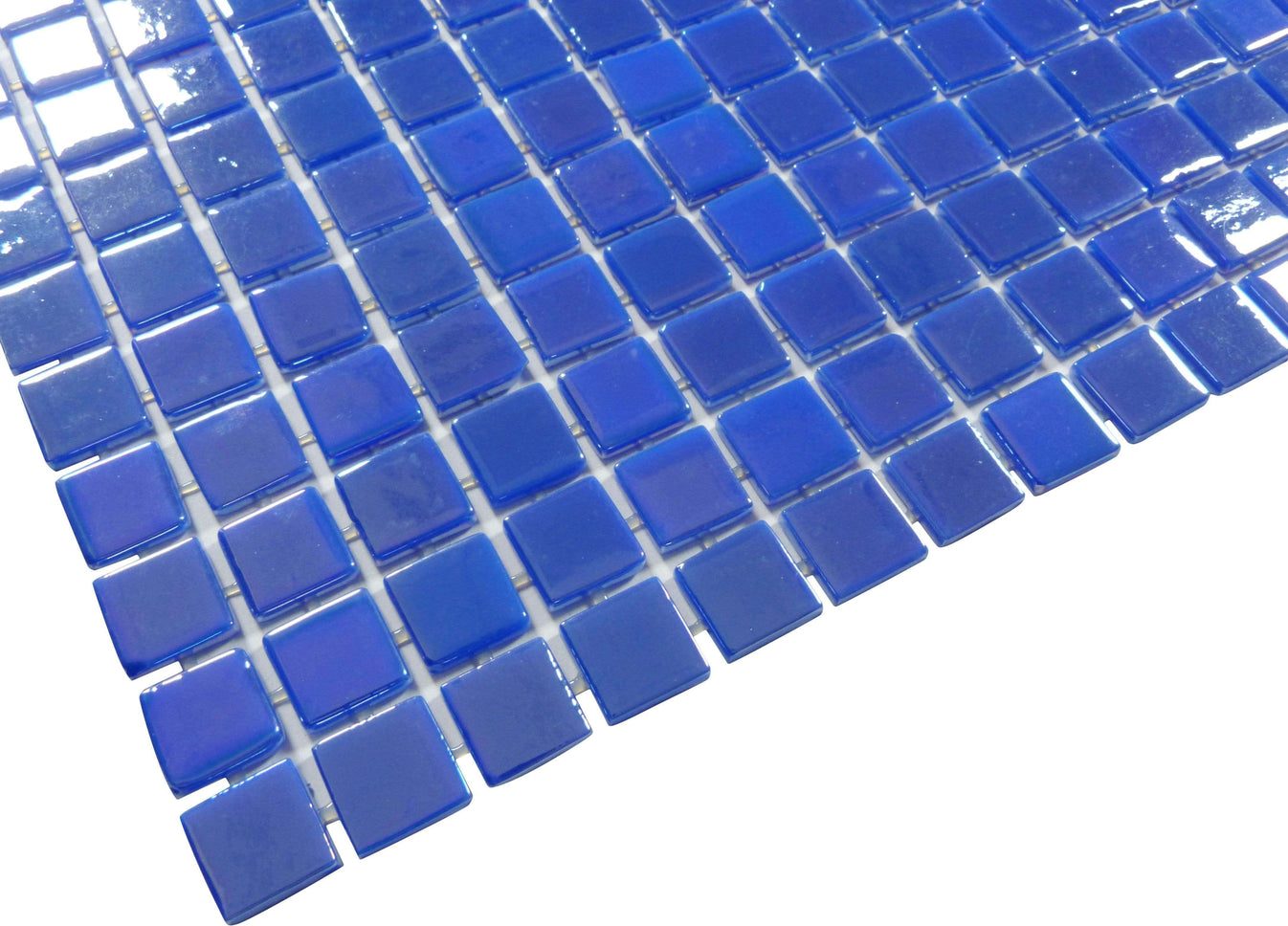 Electric Blue Glossy & Iridescent Glass Pool Tile NPT010