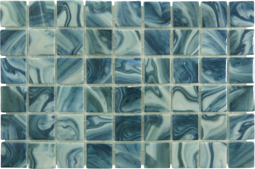 Modena Como Blue 2x2 Glossy Glass Tile | Oasis Tile