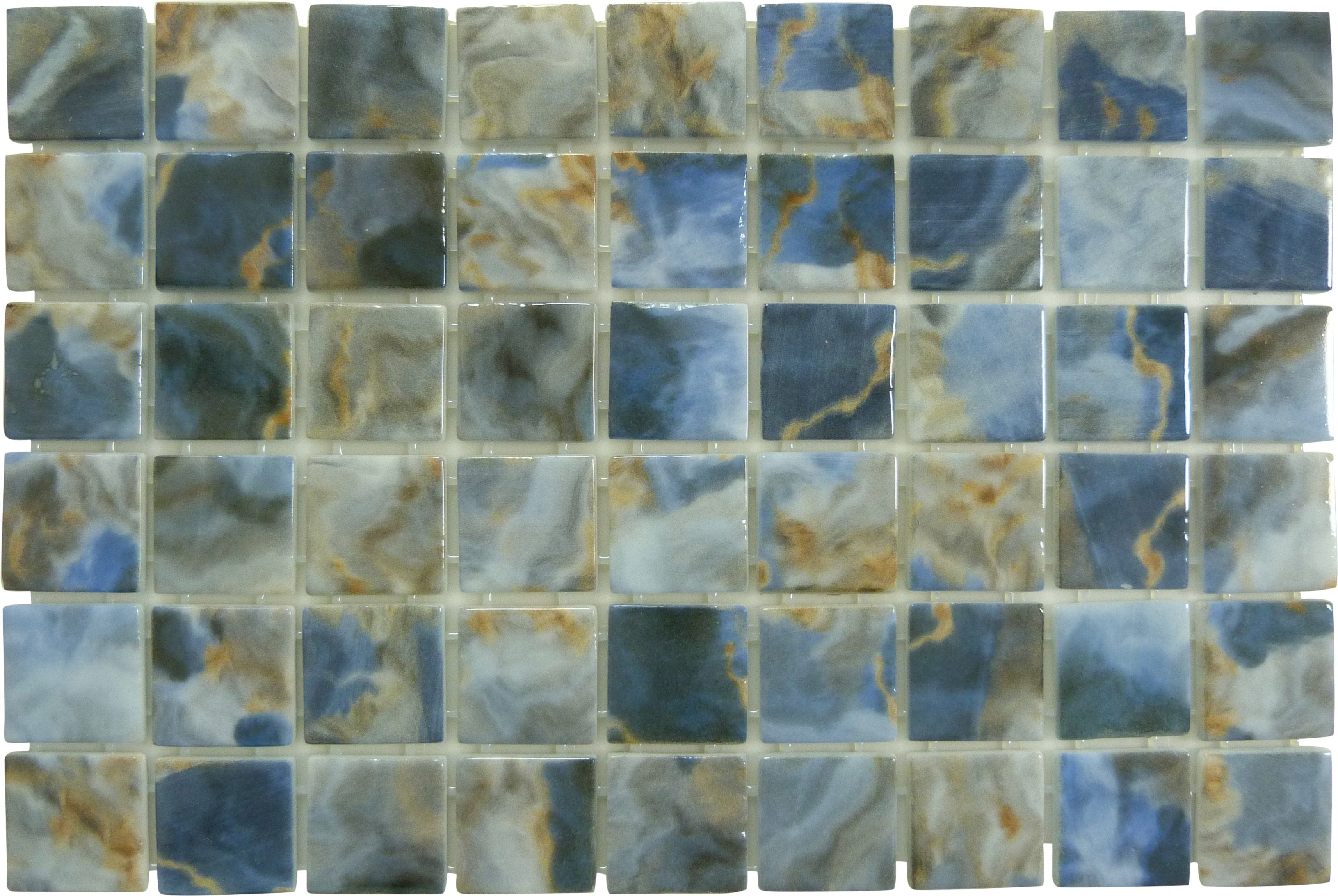 Modena Monte Carlo Blue 2x2 Glossy Glass Tile | Oasis Tile