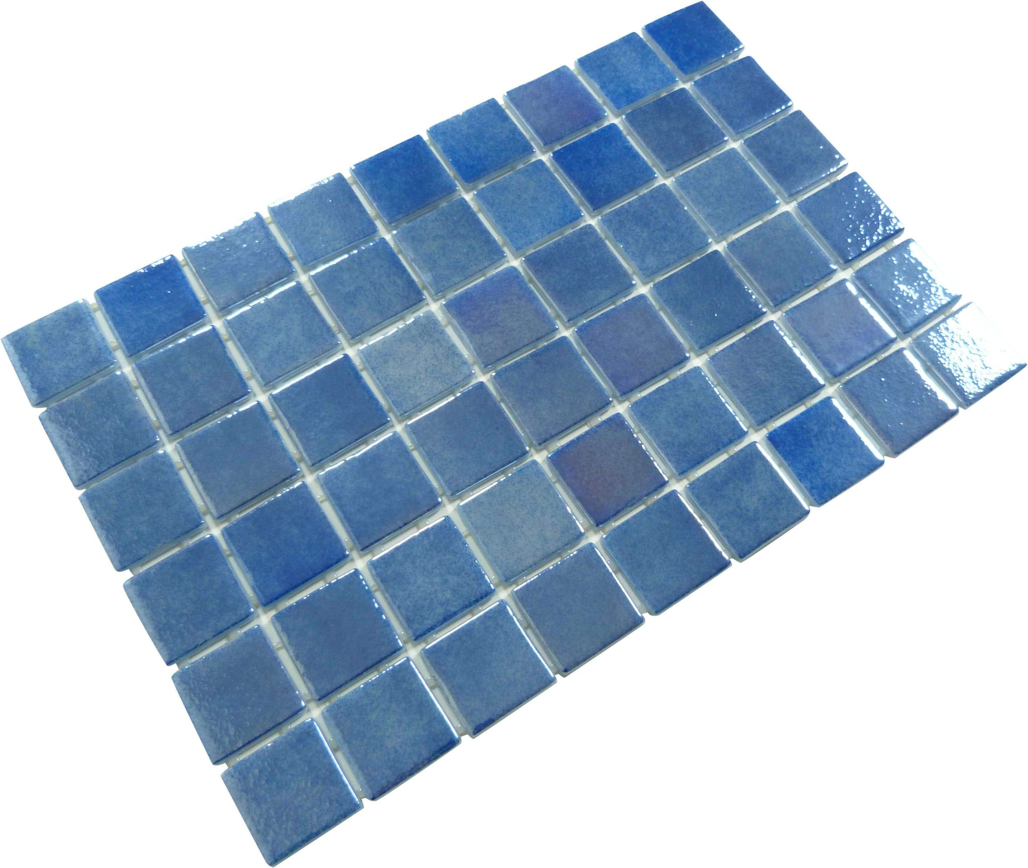 Planetarium Blue 2" x 2" Glossy & Iridescent Glass Pool Tile NPT009A
