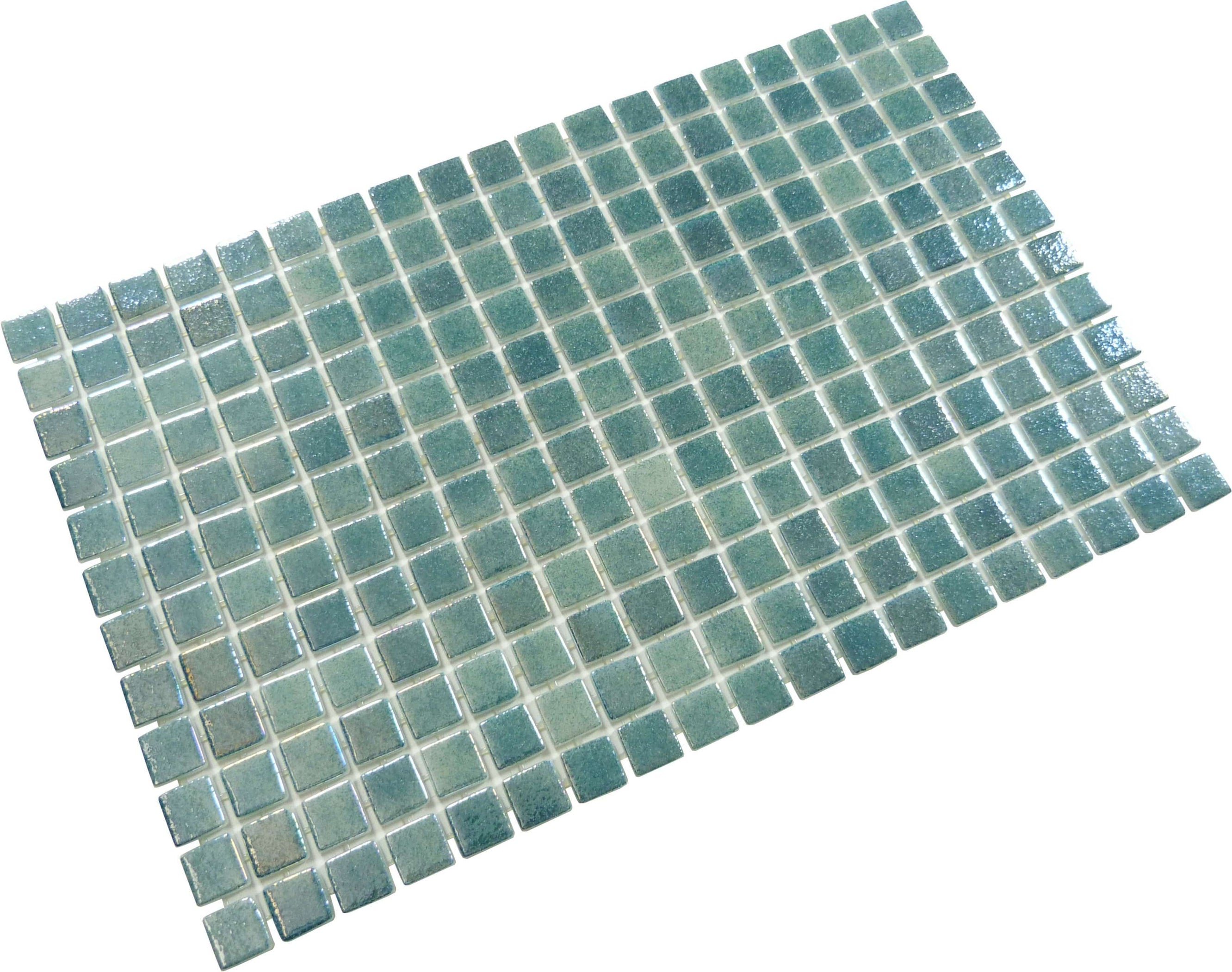 Smoky Emerald Green Anti Slip Glossy & Iridescent Glass Pool Tile NPT007-AS