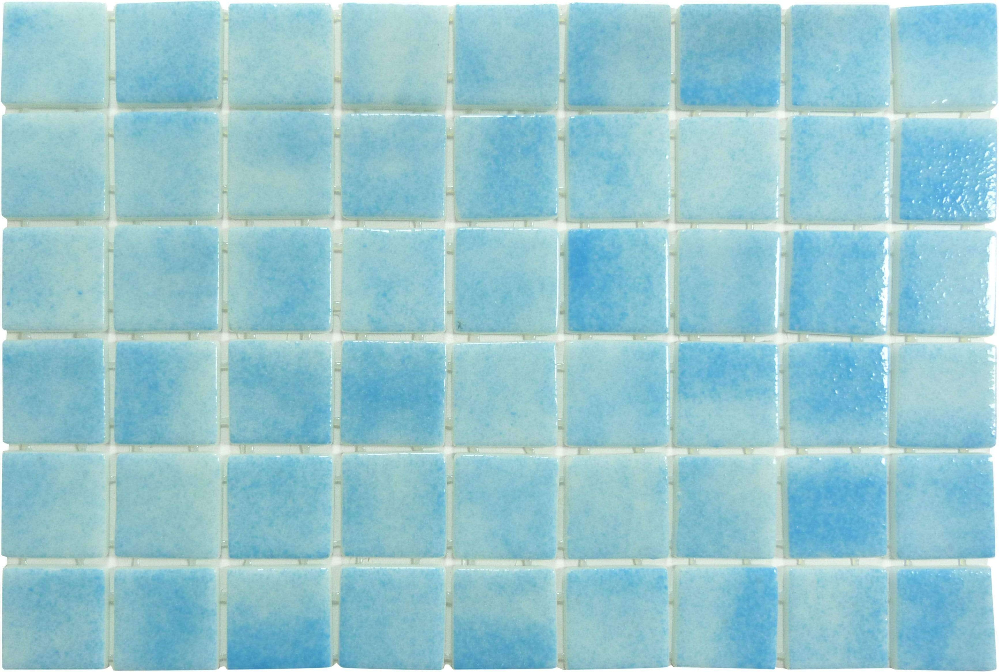 Songbird Blue 2" x 2" Anti Slip Glossy Glass Pool Tile NPT001A-AS